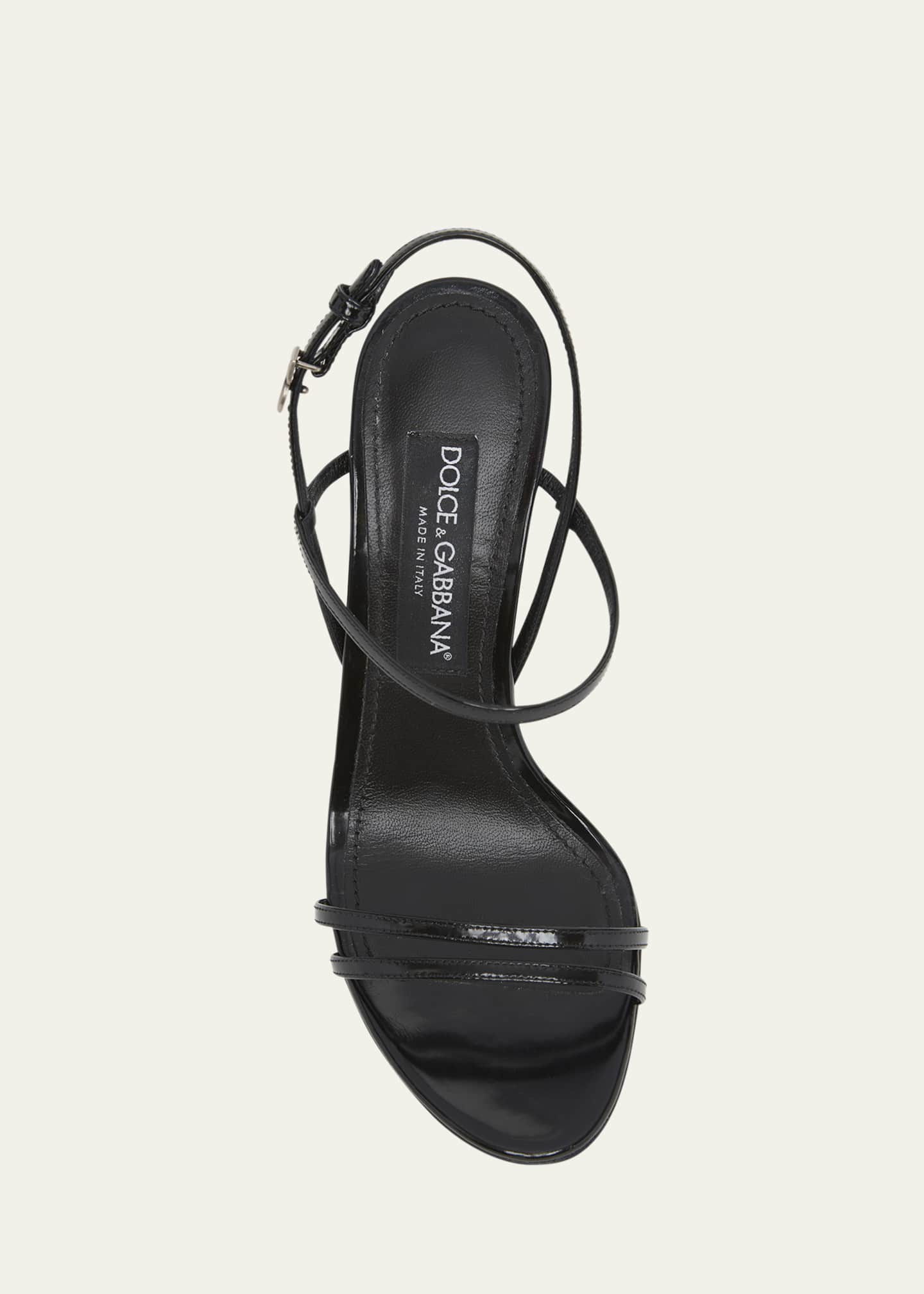 Dolce&Gabbana Patent Leather Double-Strap Sandals - Bergdorf Goodman