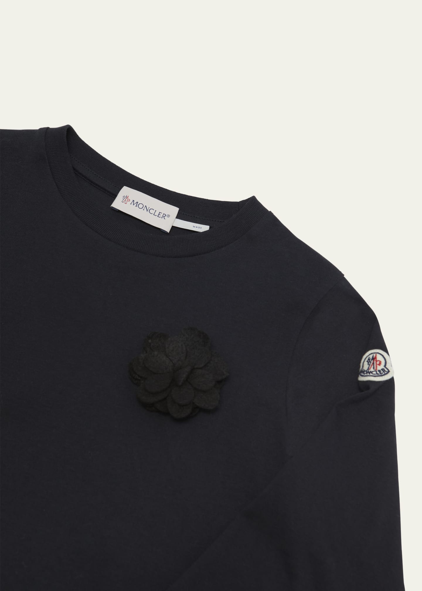 Moncler Girl's 3D Flower Long-Sleeve T-Shirt, Size 8-10 - Bergdorf Goodman