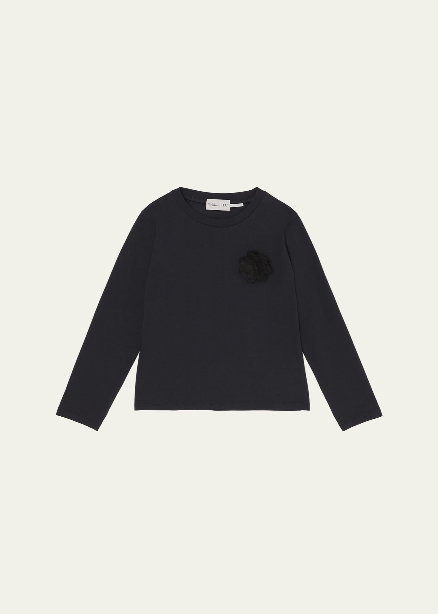 Moncler Girl's 3D Flower Long-Sleeve T-Shirt, Size 8-10 - Bergdorf Goodman