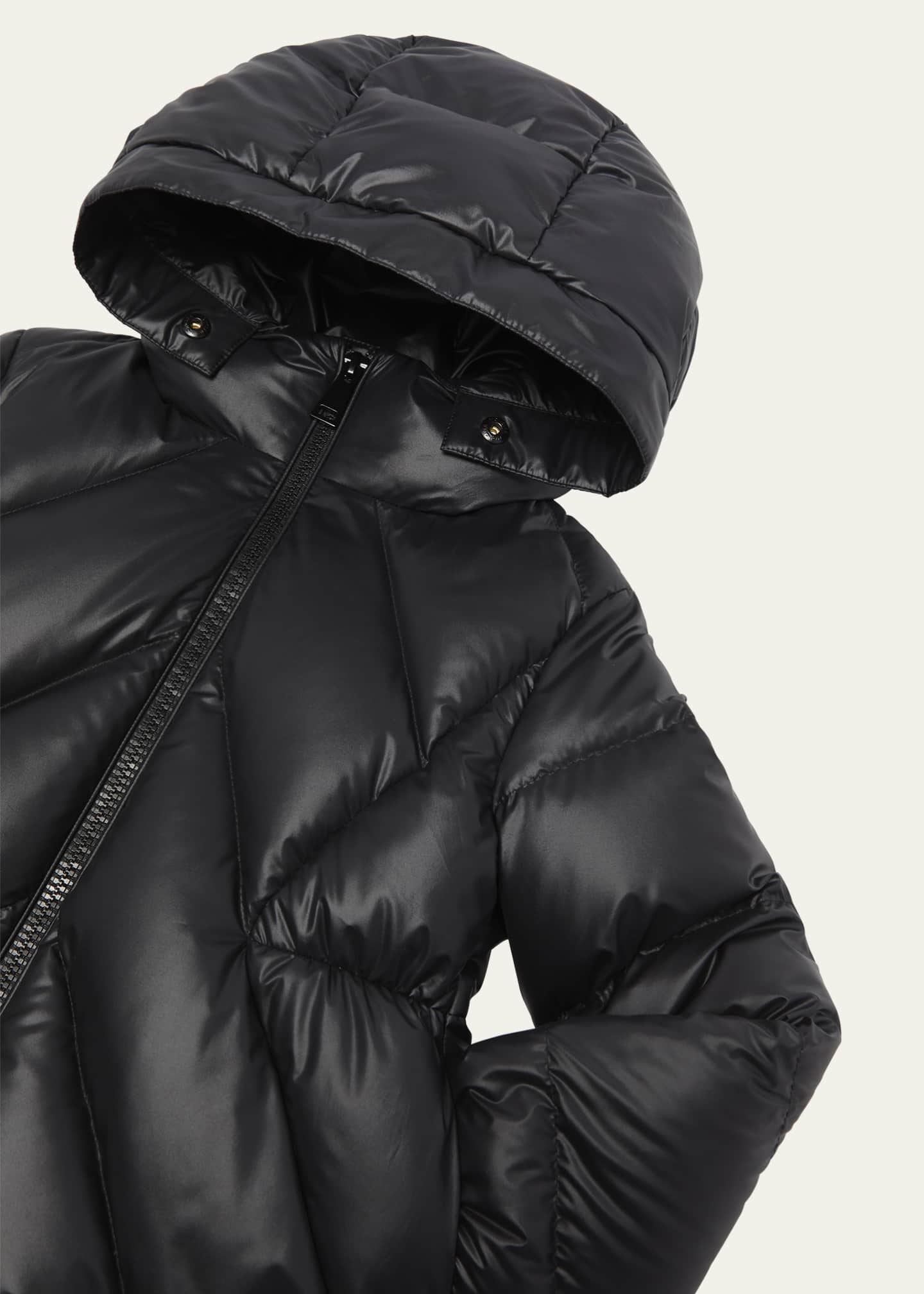 Moncler Girl's Domas Shearling Hooded Down Jacket, Size 12-14 ...