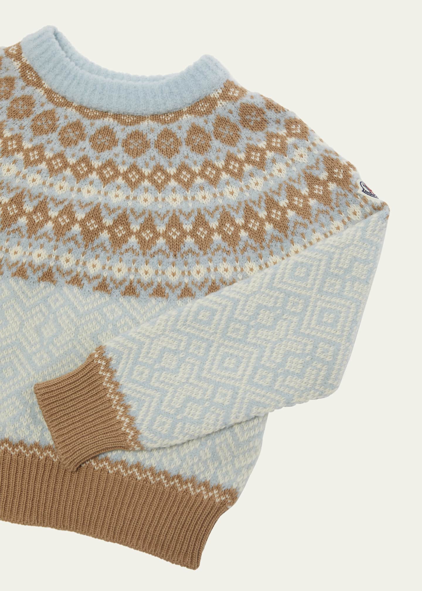 Moncler Girl's Fair Isle Wool Crewneck Sweater, Size 12-14 - Bergdorf ...