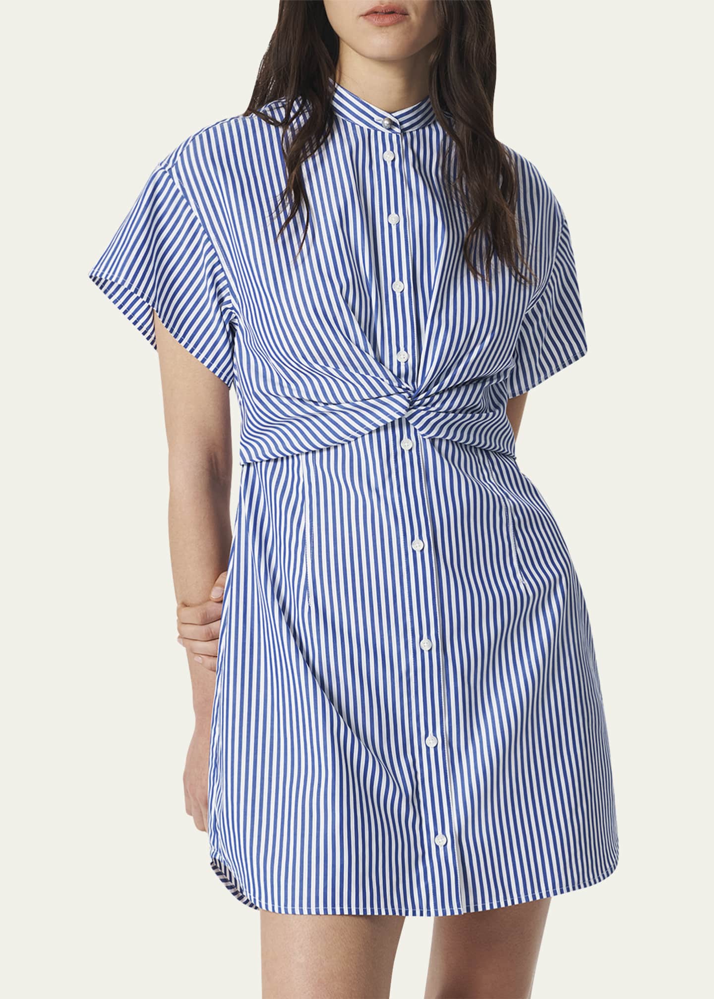 Rag & Bone Gretchen Stripe Twist-Front Dress - Bergdorf Goodman