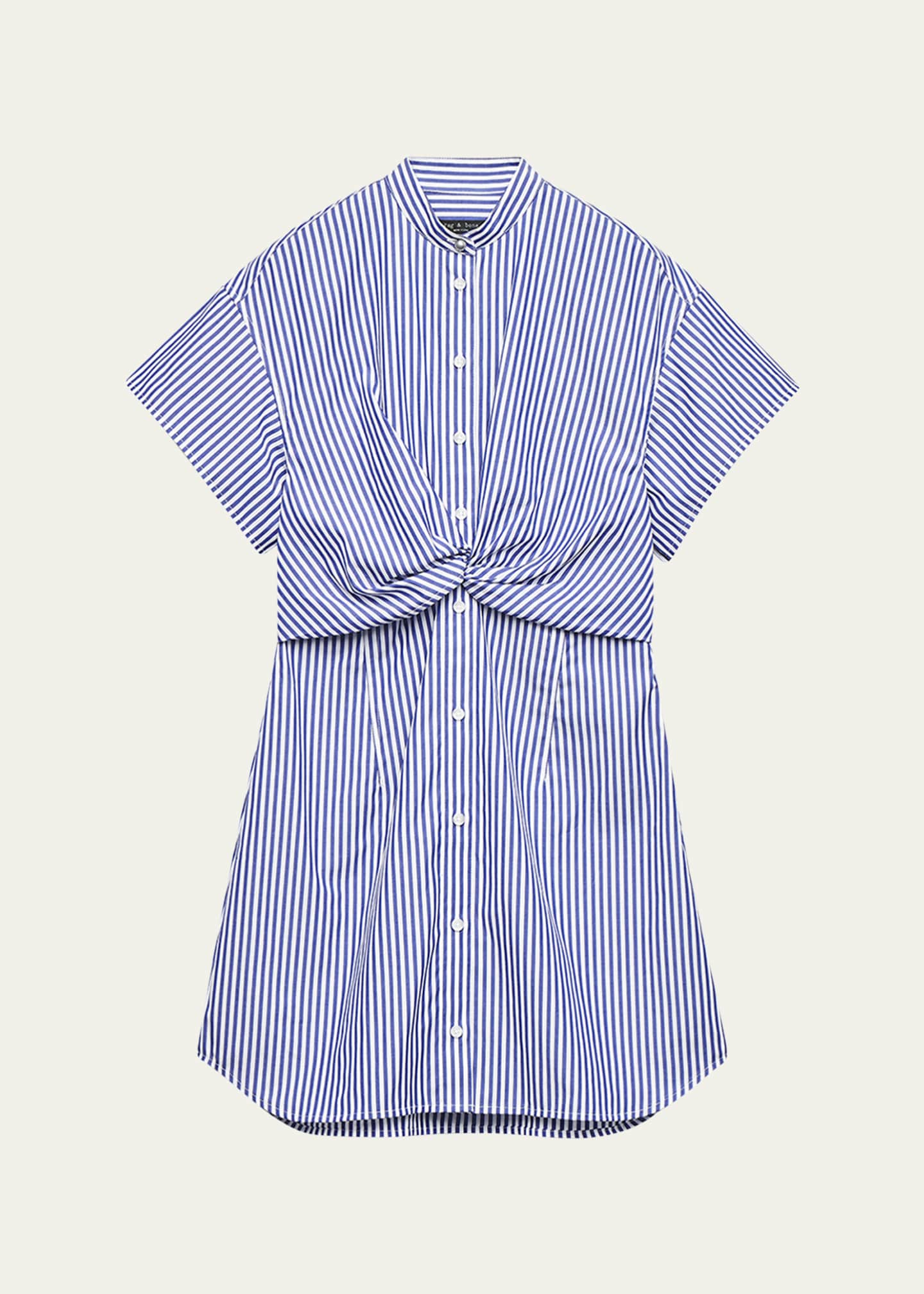 Rag & Bone Gretchen Stripe Twist-Front Dress - Bergdorf Goodman