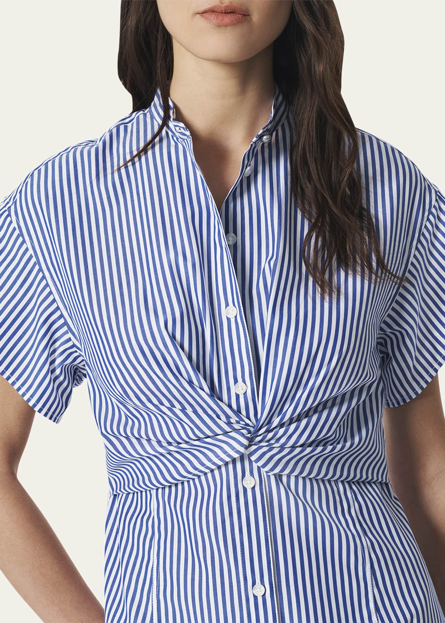 Rag & Bone Gretchen Stripe Twist-Front Dress - Bergdorf Goodman