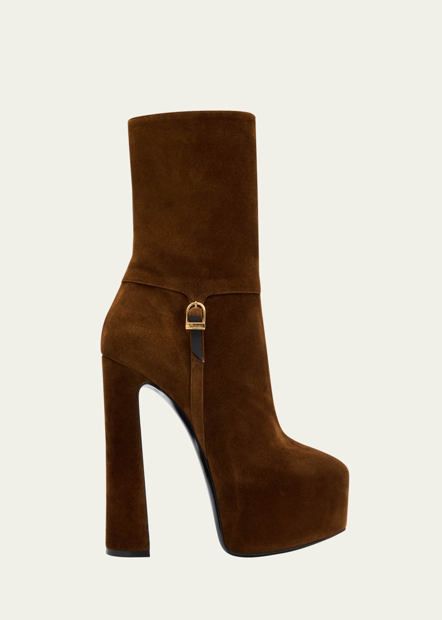 Saint Laurent Nico Platform Suede Booties - Bergdorf Goodman