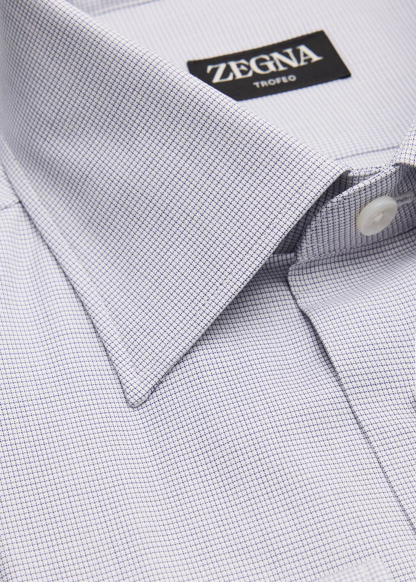 ZEGNA Men's Trofeo Cotton Nano Check Dress Shirt - Bergdorf Goodman
