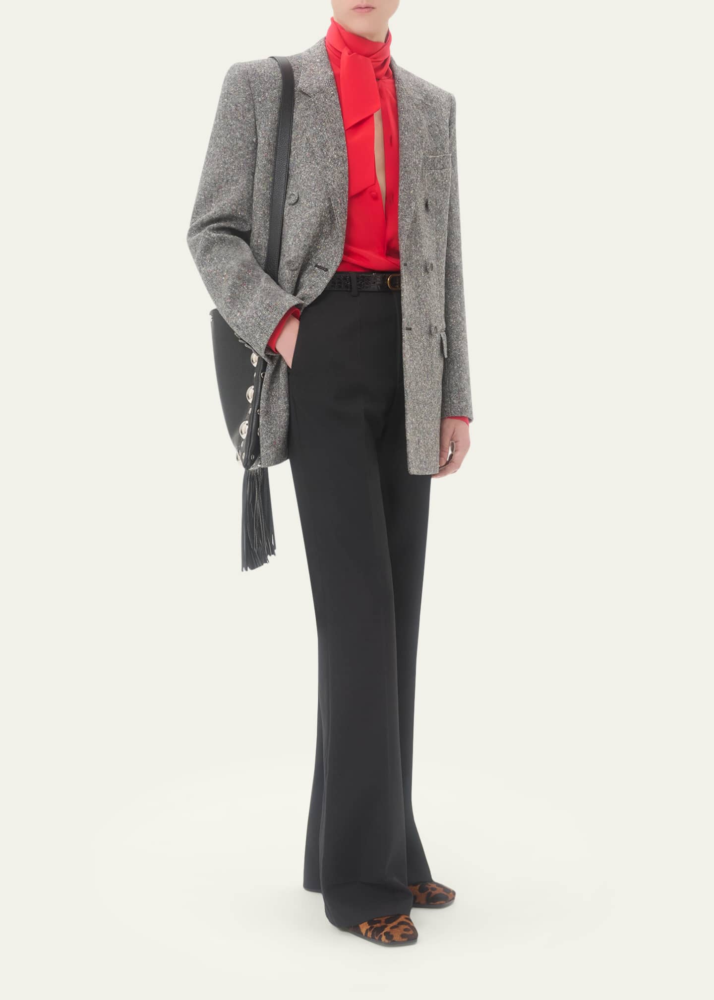 Valentino Garavani Men's Wide Leg Flared Flat-Front Pants - Bergdorf ...