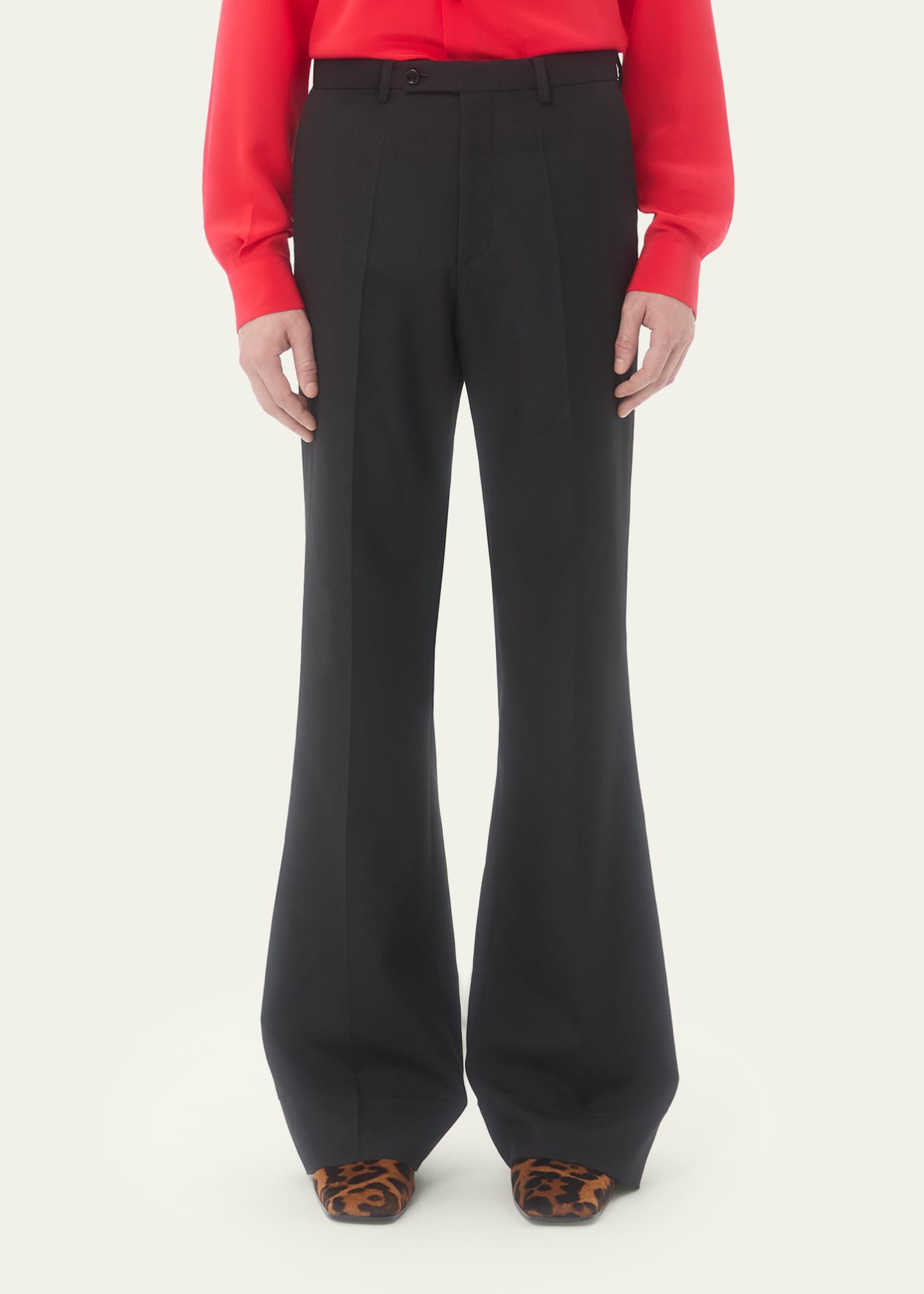 Valentino Garavani Men's Wide Leg Flared Flat-Front Pants - Bergdorf ...