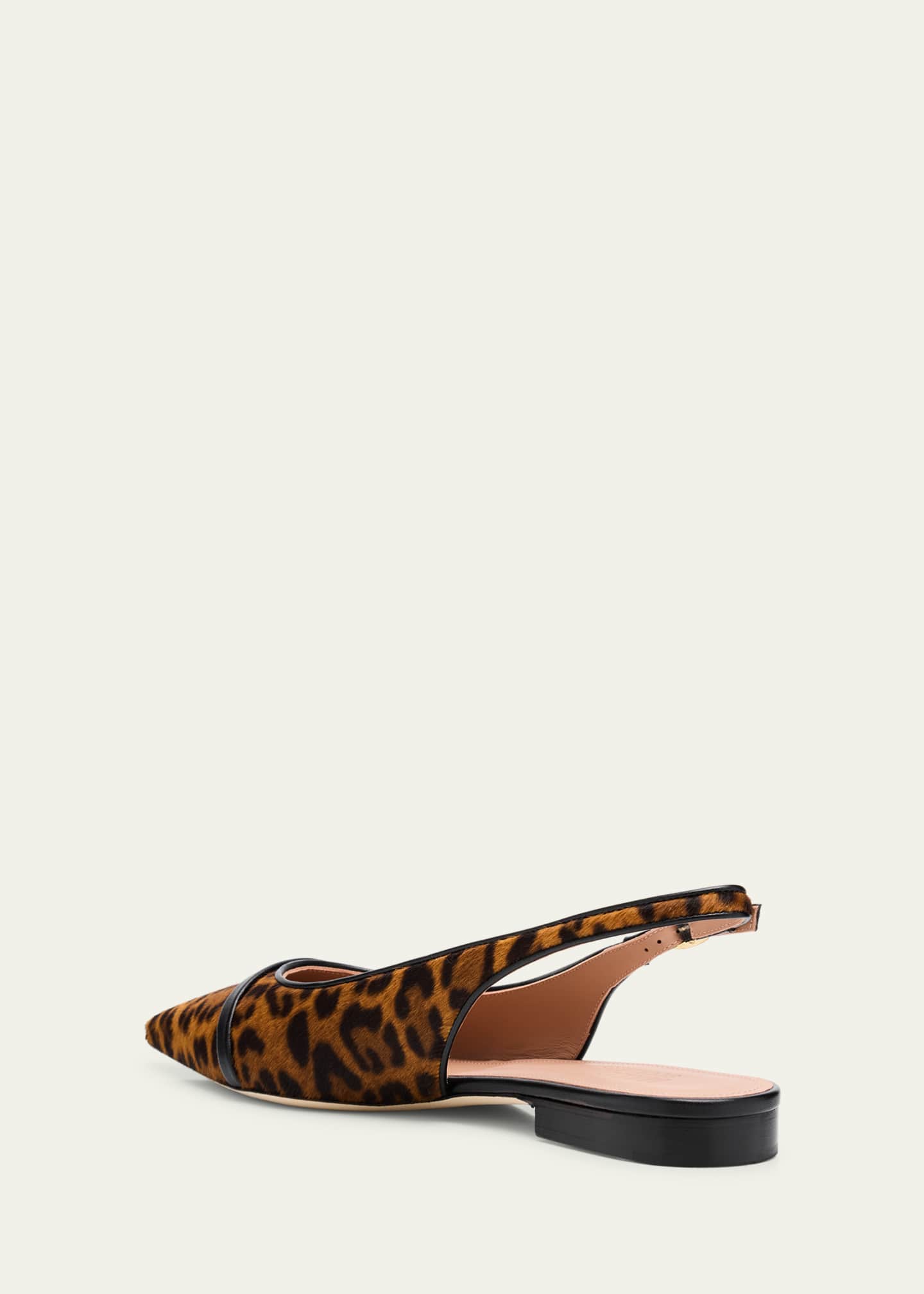 Malone Souliers Jama Leopard-Printed Calf Hair Slingback Flats ...