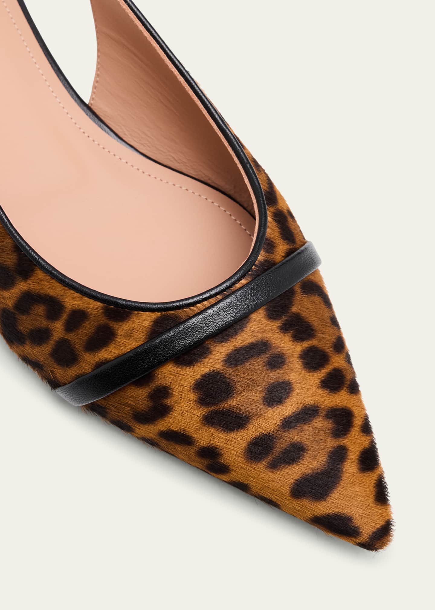 Malone Souliers Jama Leopard-Printed Calf Hair Slingback Flats ...