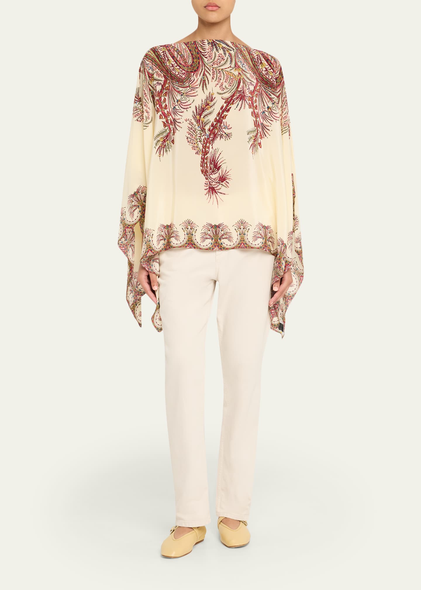 Etro Printed Silk Poncho - Bergdorf Goodman