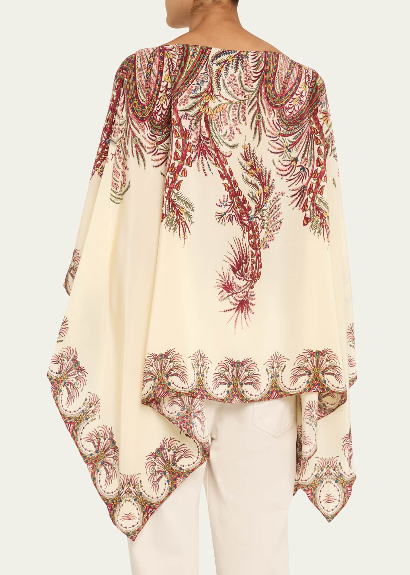 Etro Printed Silk Poncho - Bergdorf Goodman