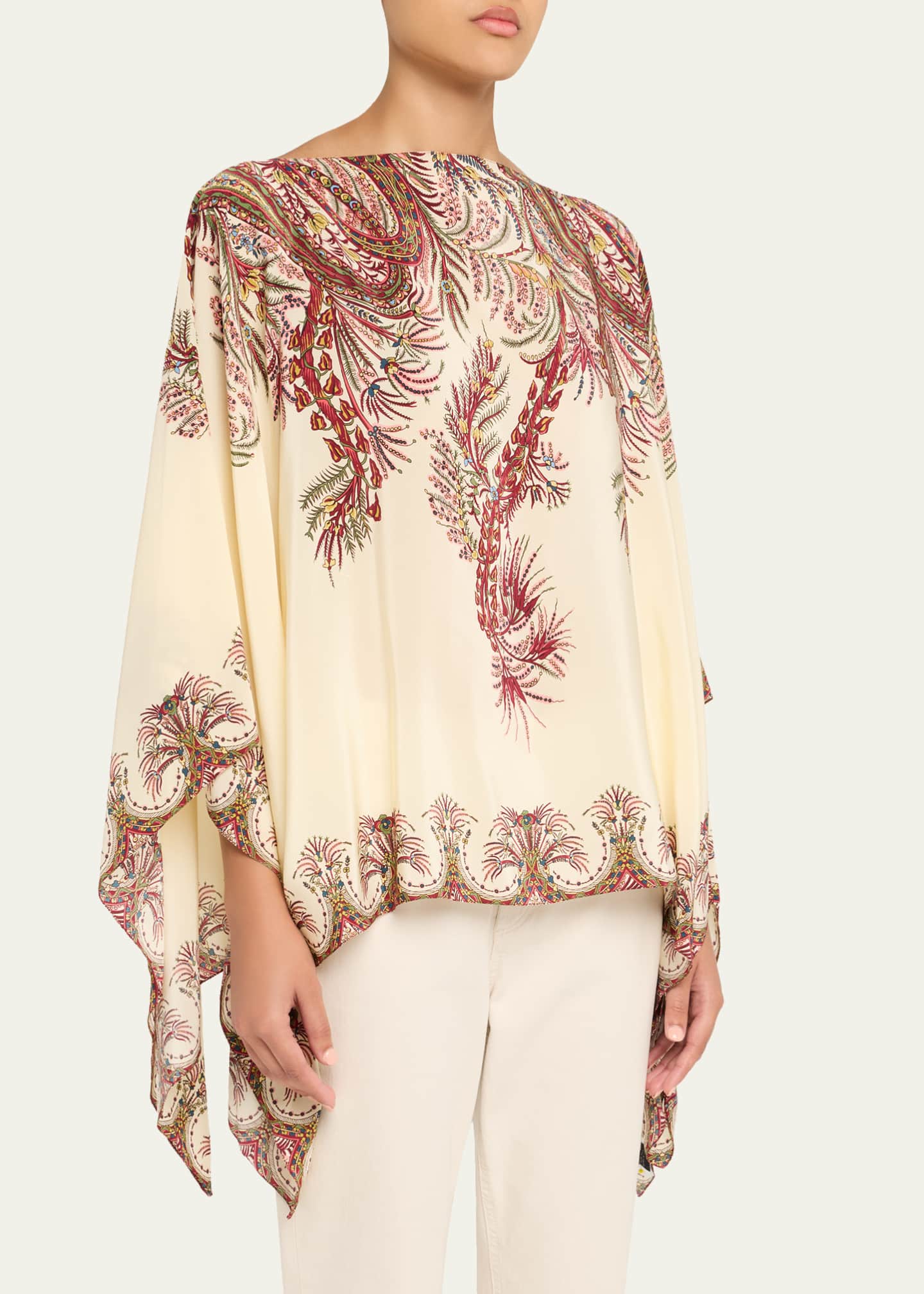 Etro Printed Silk Poncho - Bergdorf Goodman