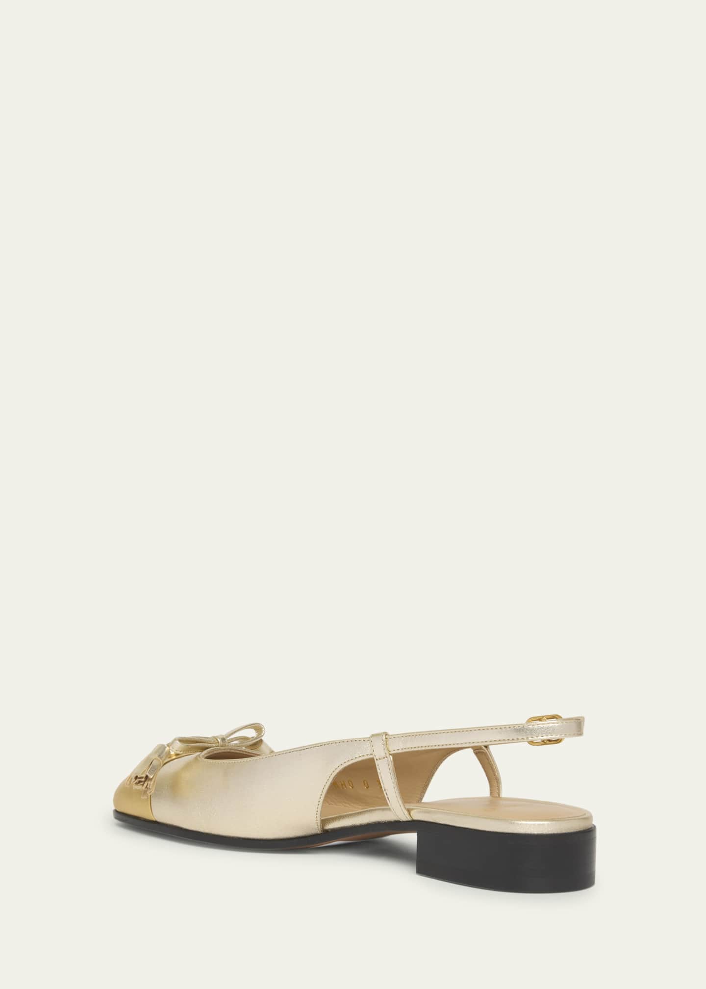 Valentino Garavani Valet Du Roi VLogo Metallic Leather Slingback ...