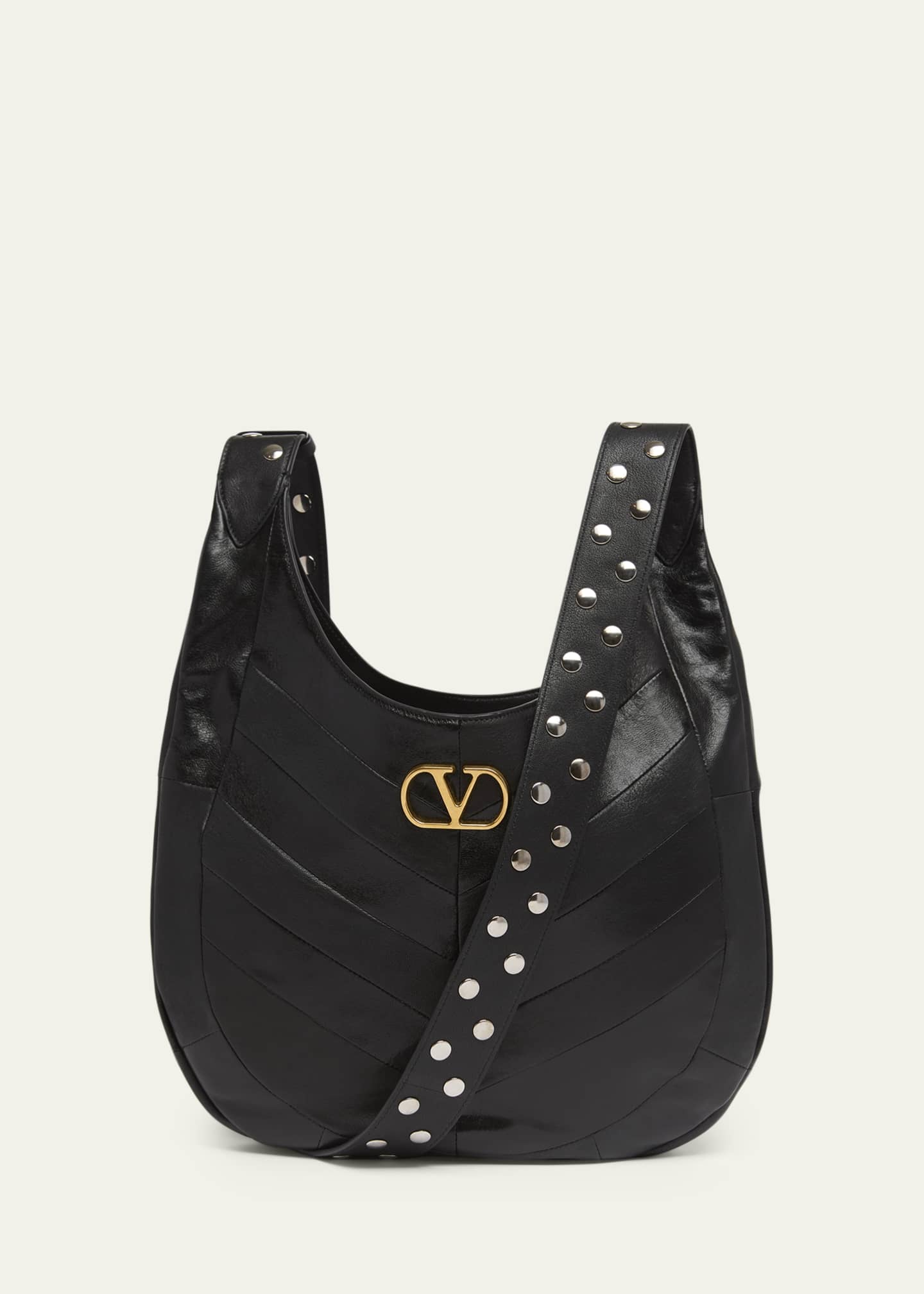 Valentino Garavani Hoboho Studded Patchwork Leather Hobo Bag - Bergdorf ...
