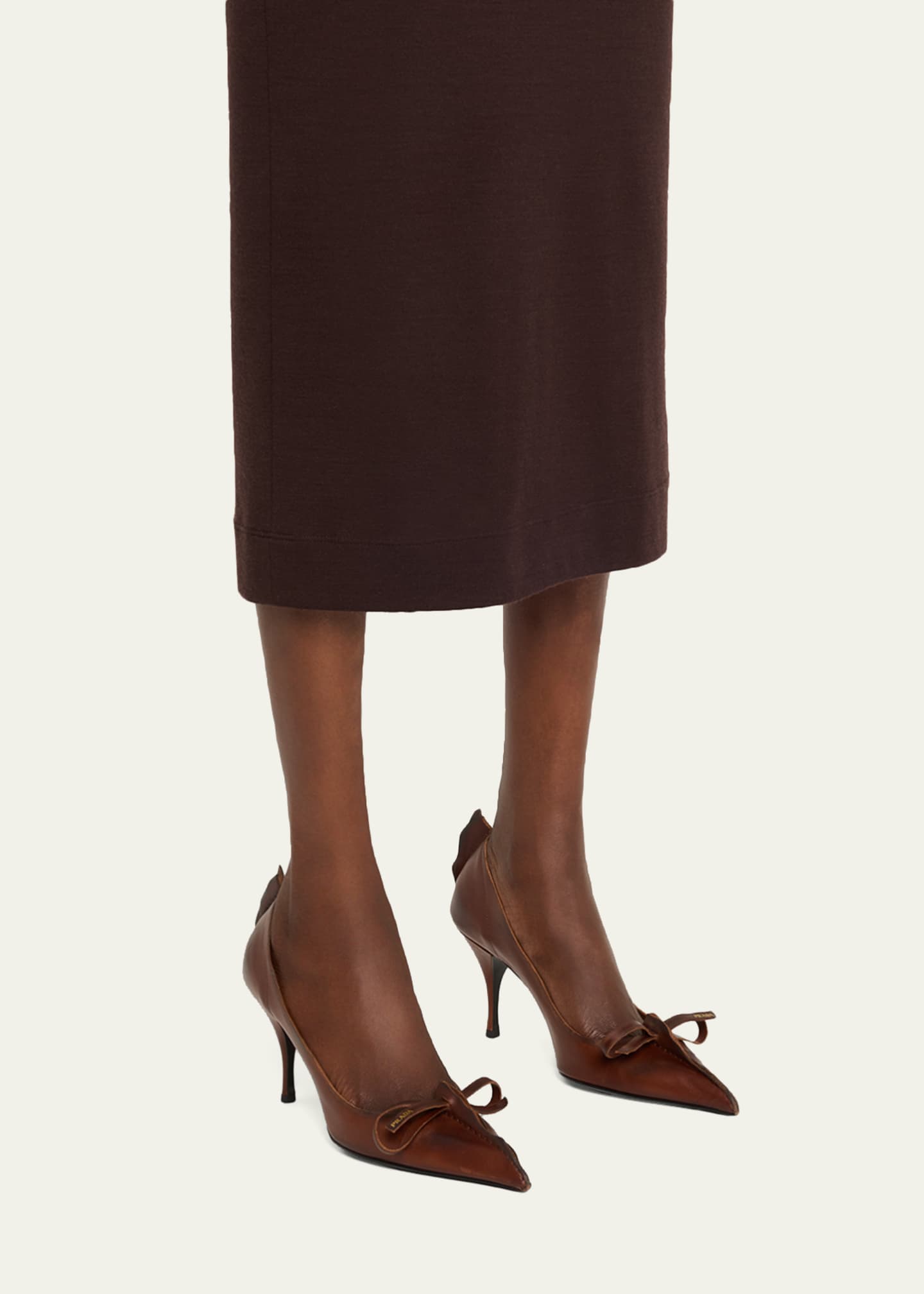 Prada Leather Bow Pumps - Bergdorf Goodman