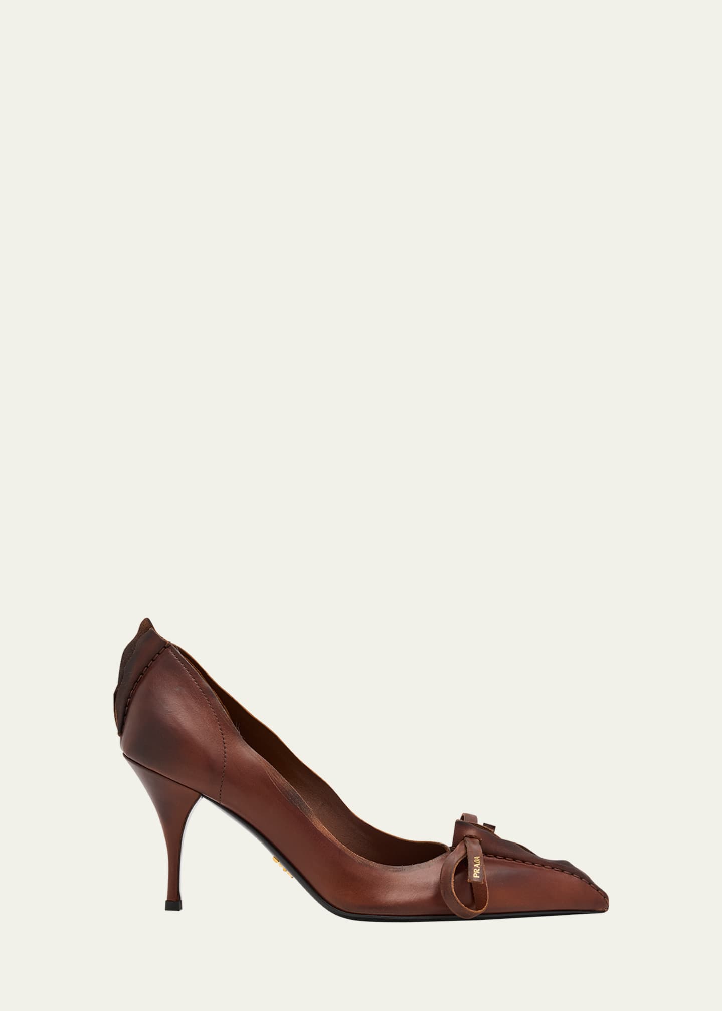 Prada Leather Bow Pumps - Bergdorf Goodman