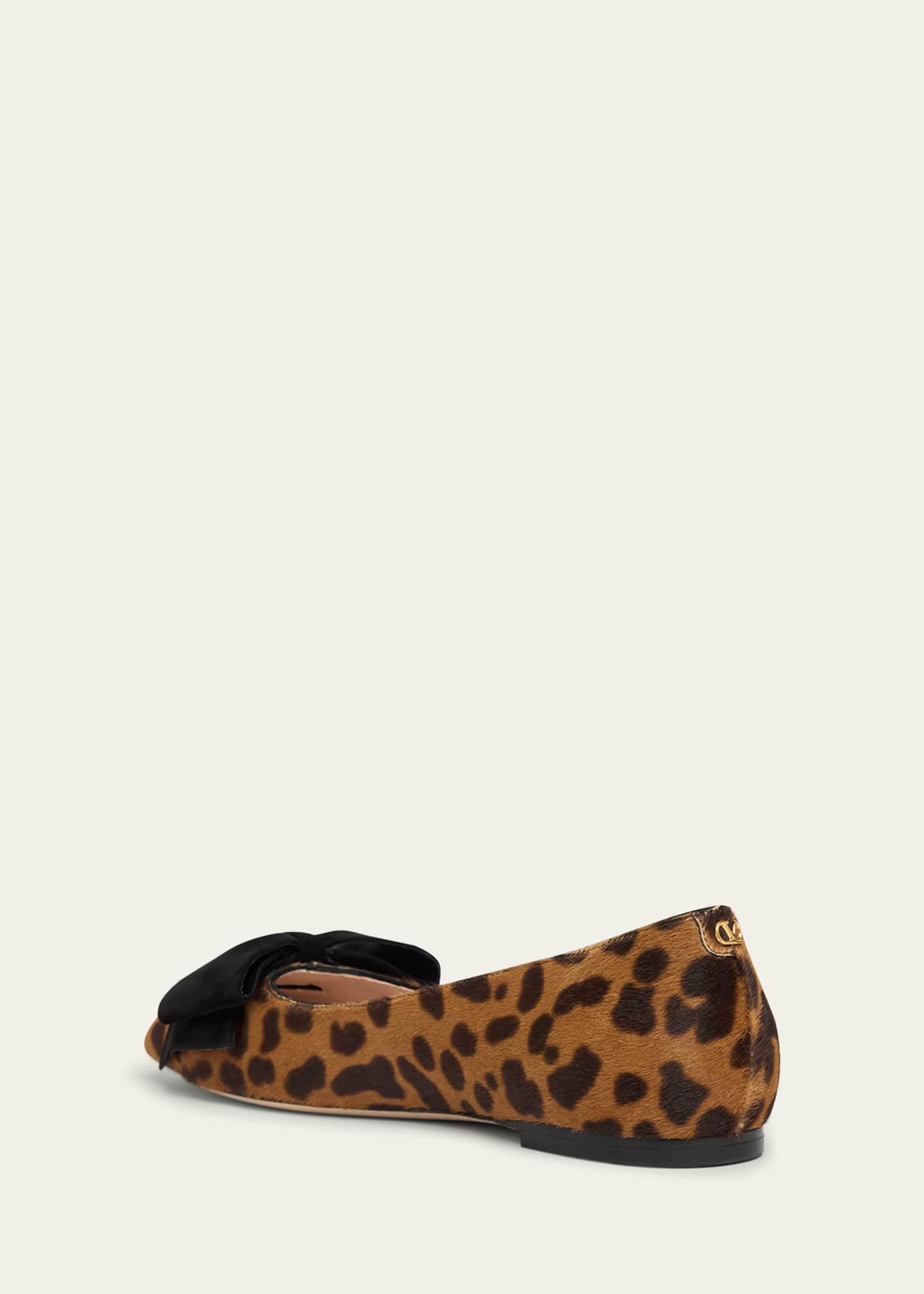 Valentino Garavani Bowow Leopard Calf Hair Ballerina Flats - Bergdorf ...