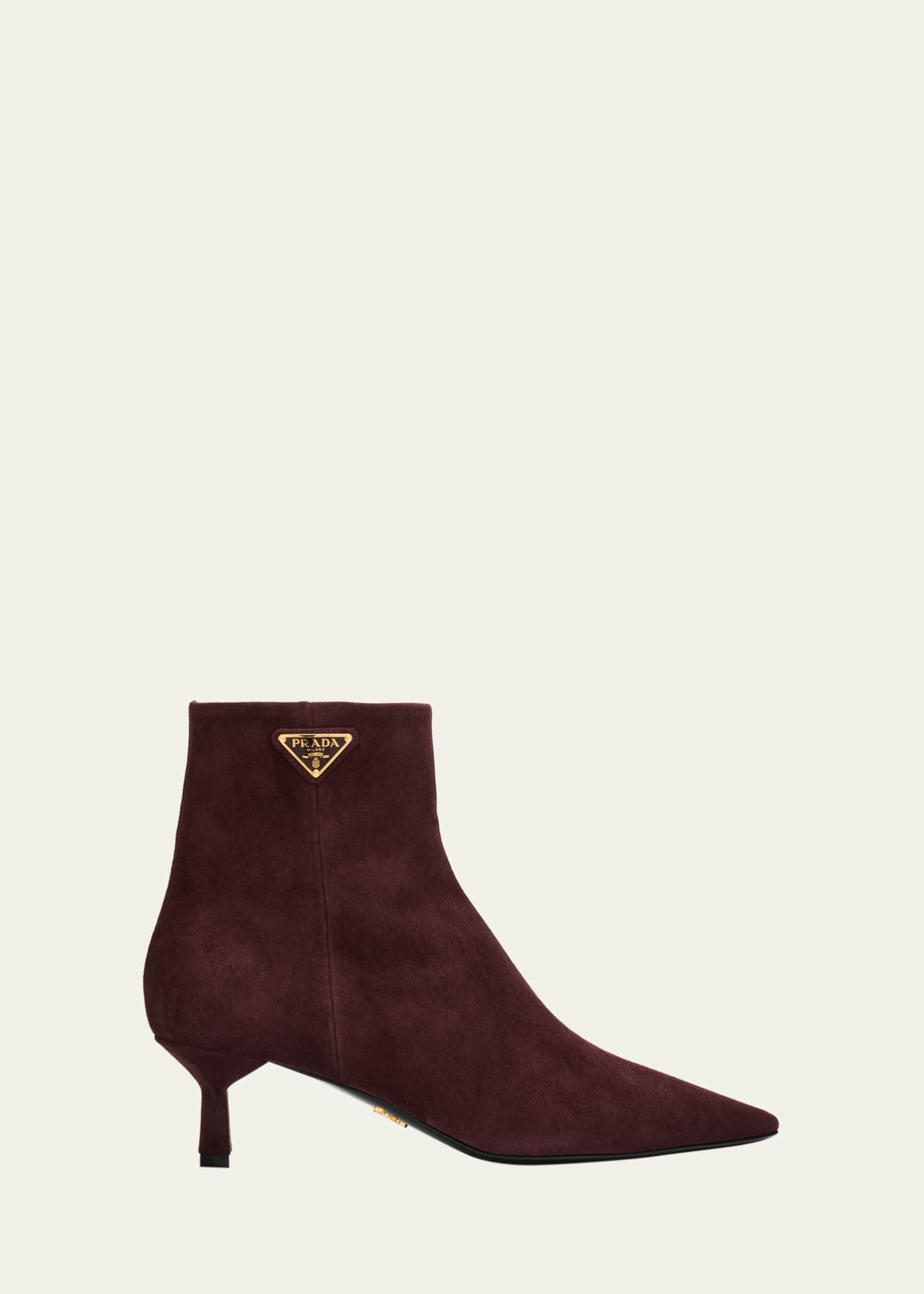 Prada 55mm Triangle Suede Ankle Booties - Bergdorf Goodman
