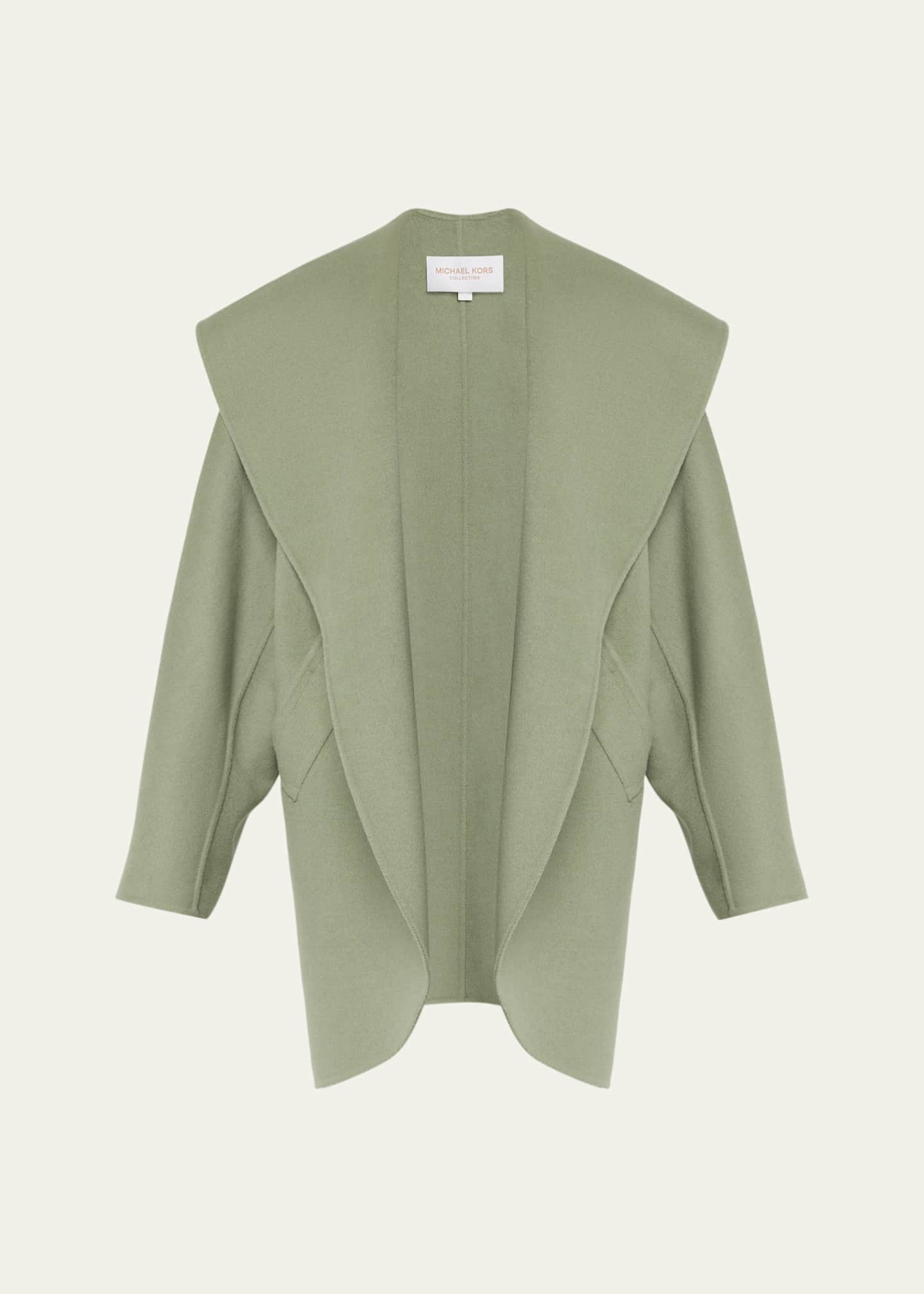 Michael Kors Collection Shawl Clutch Coat Double-Faced Plush Wool ...