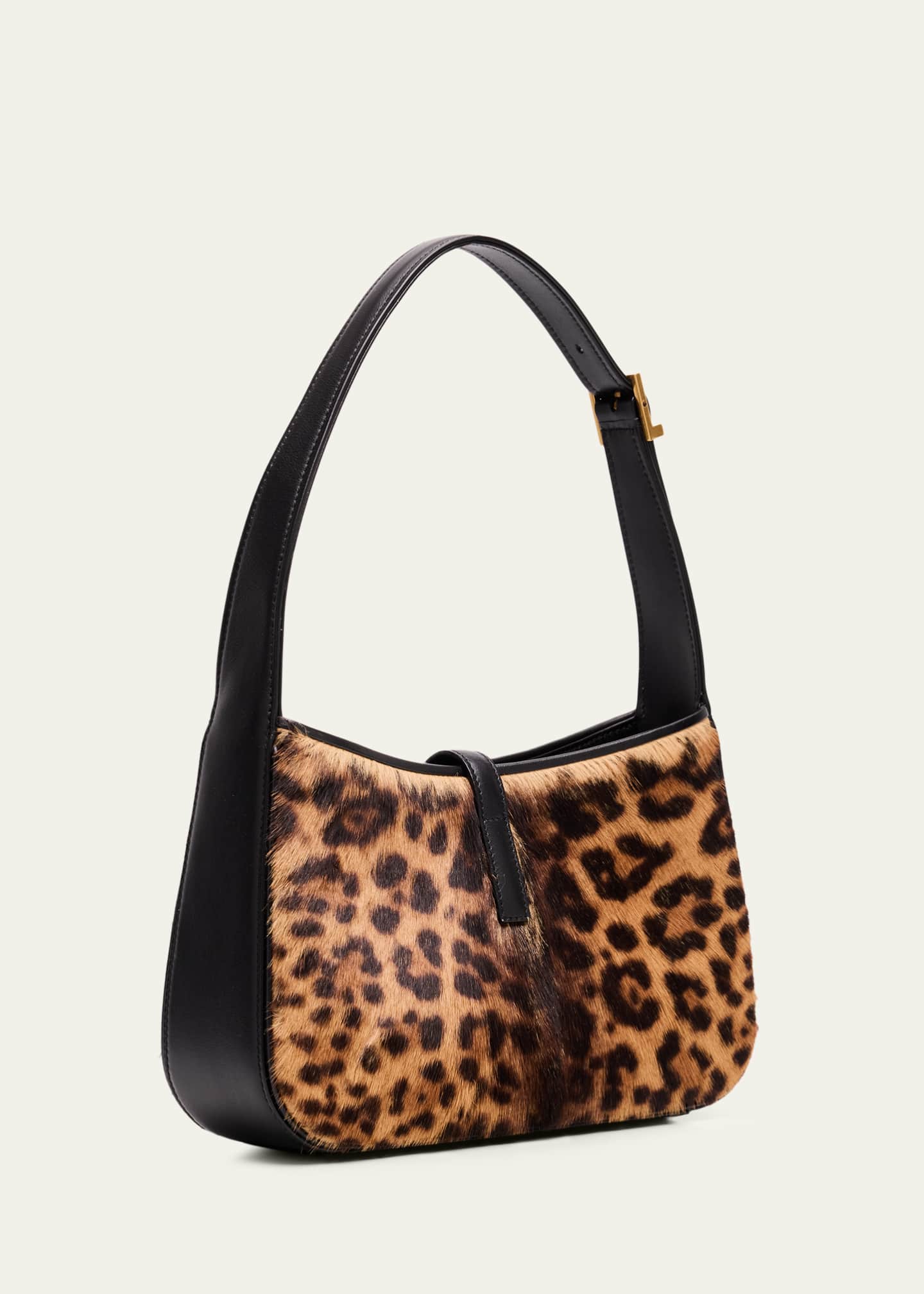Saint Laurent Le 5 A 7 Shoulder Bag in Leopard-Print Calf Hair ...
