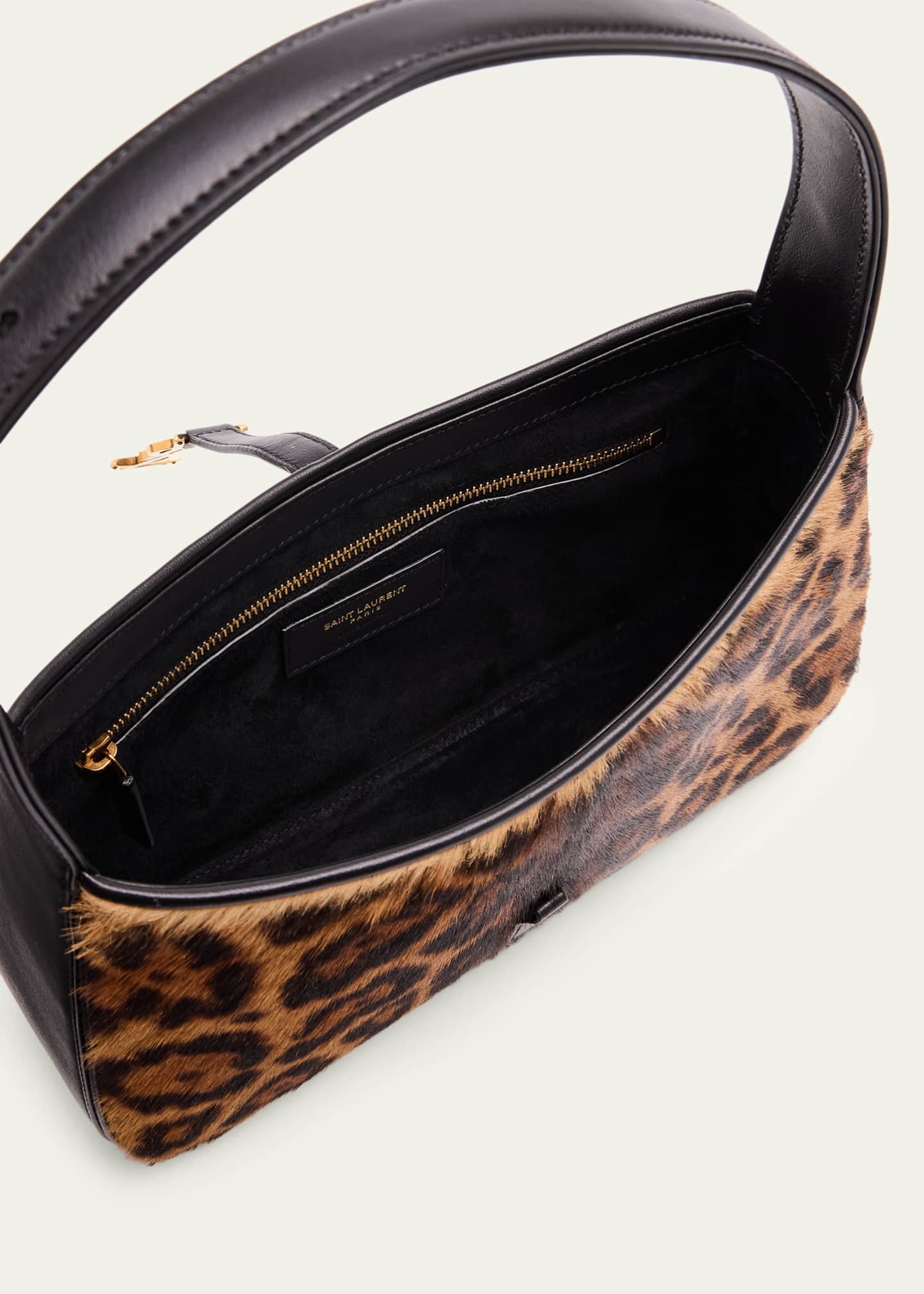 Saint Laurent Le 5 A 7 Shoulder Bag in Leopard-Print Calf Hair ...