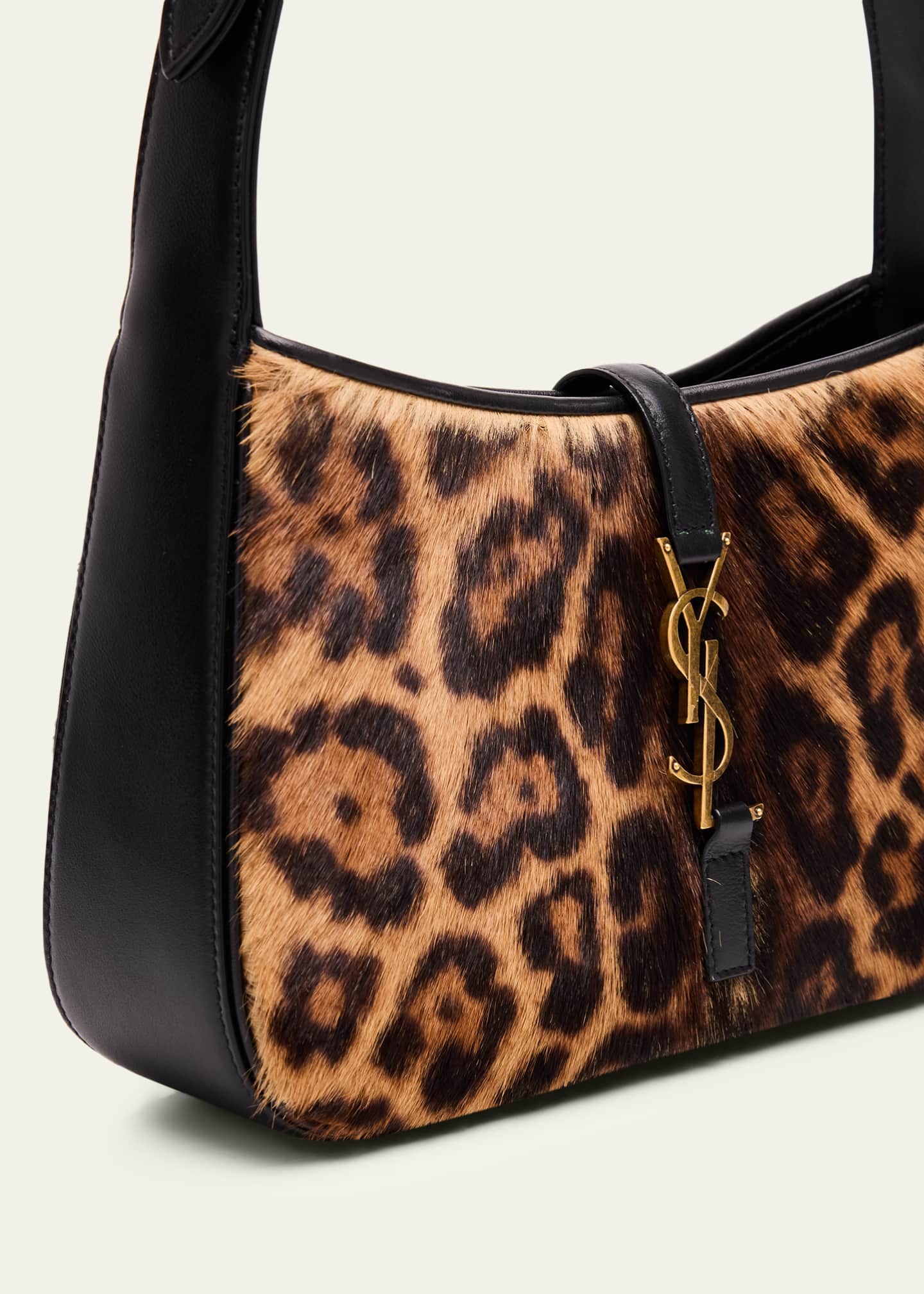 Saint Laurent Le 5 A 7 Shoulder Bag in Leopard-Print Calf Hair ...