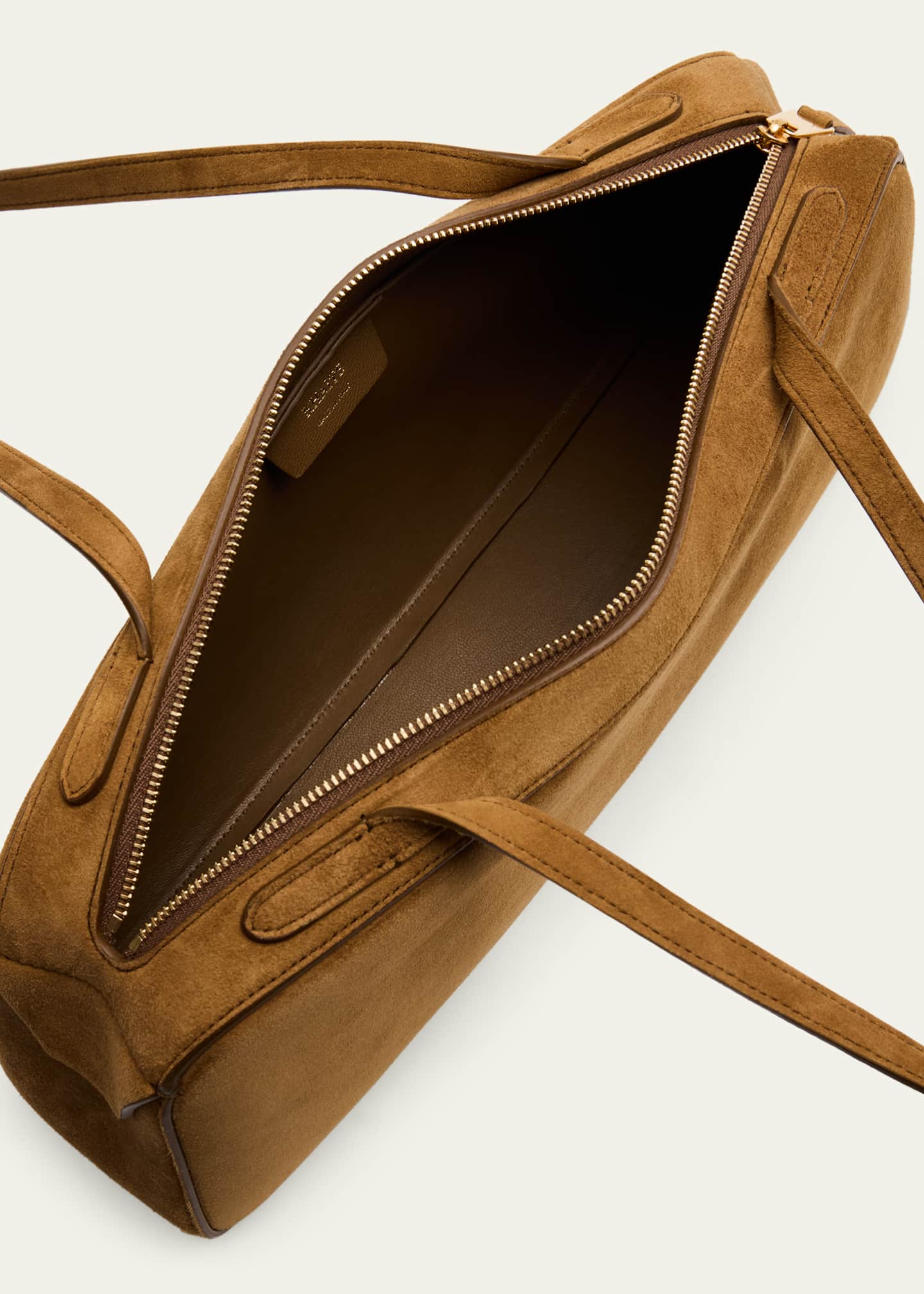 Khaite Simona Zip Suede Shoulder Bag - Bergdorf Goodman