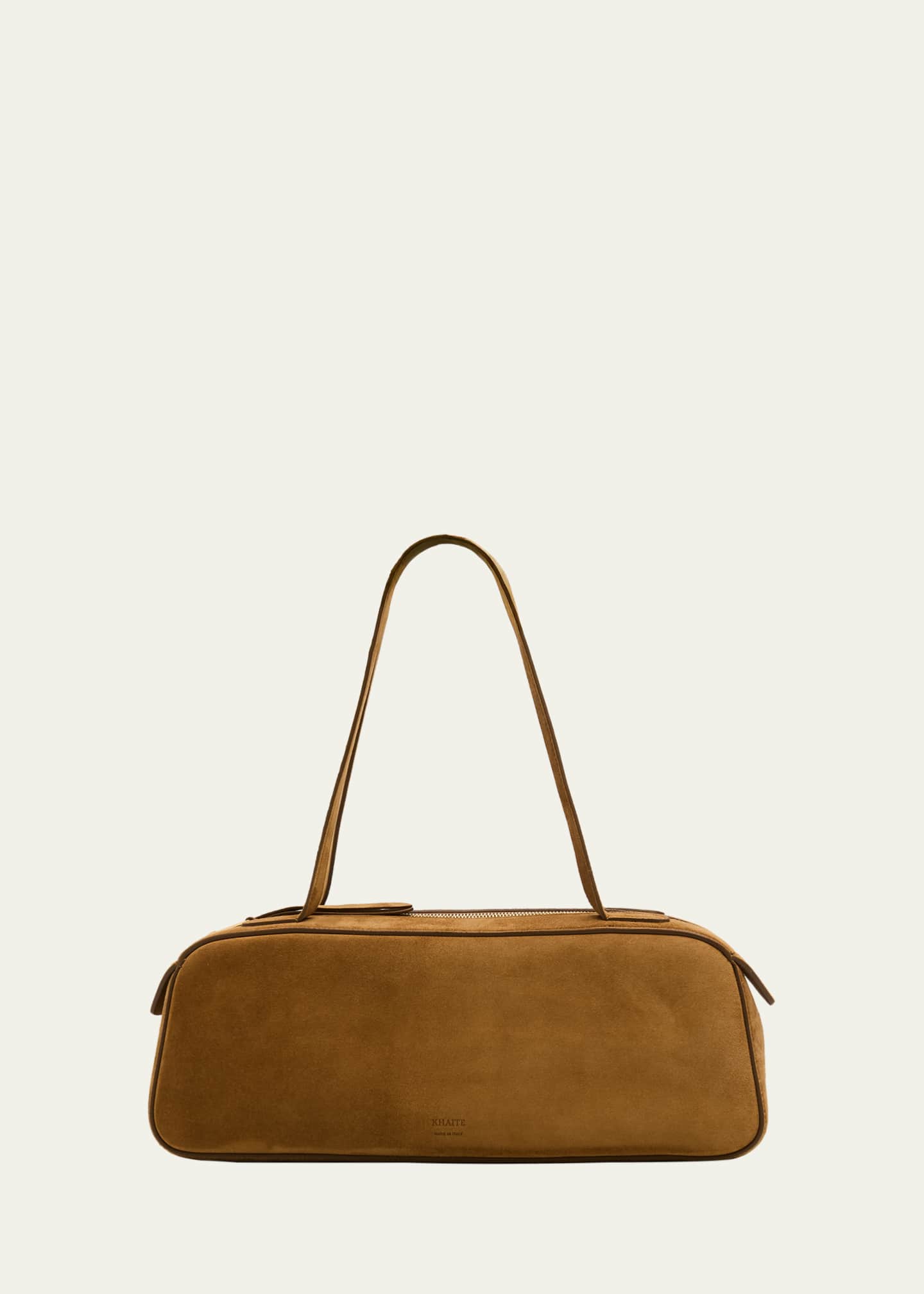 Khaite Simona Zip Suede Shoulder Bag - Bergdorf Goodman