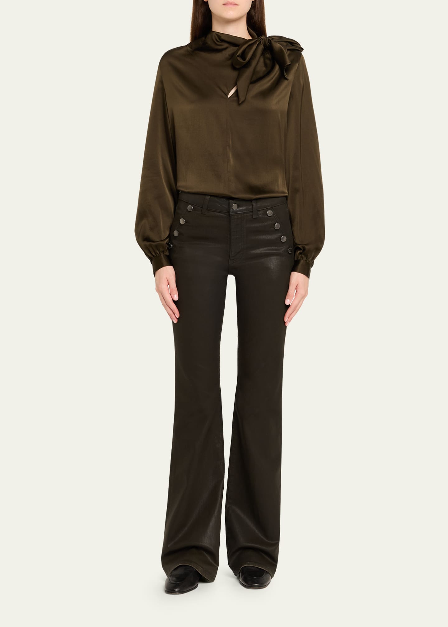 Ramy Brook Harry Tie-Neck Silk Blouse - Bergdorf Goodman