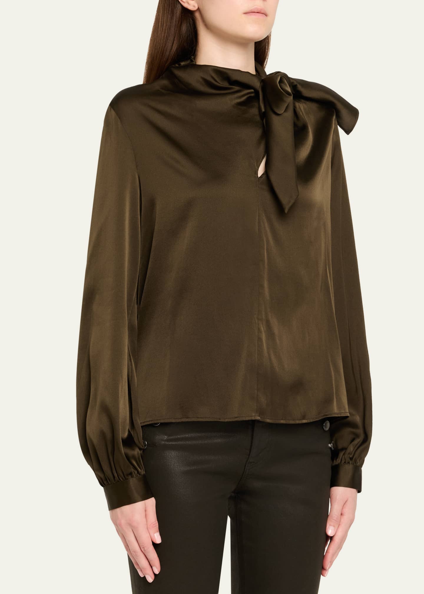Ramy Brook Harry Tie-Neck Silk Blouse - Bergdorf Goodman