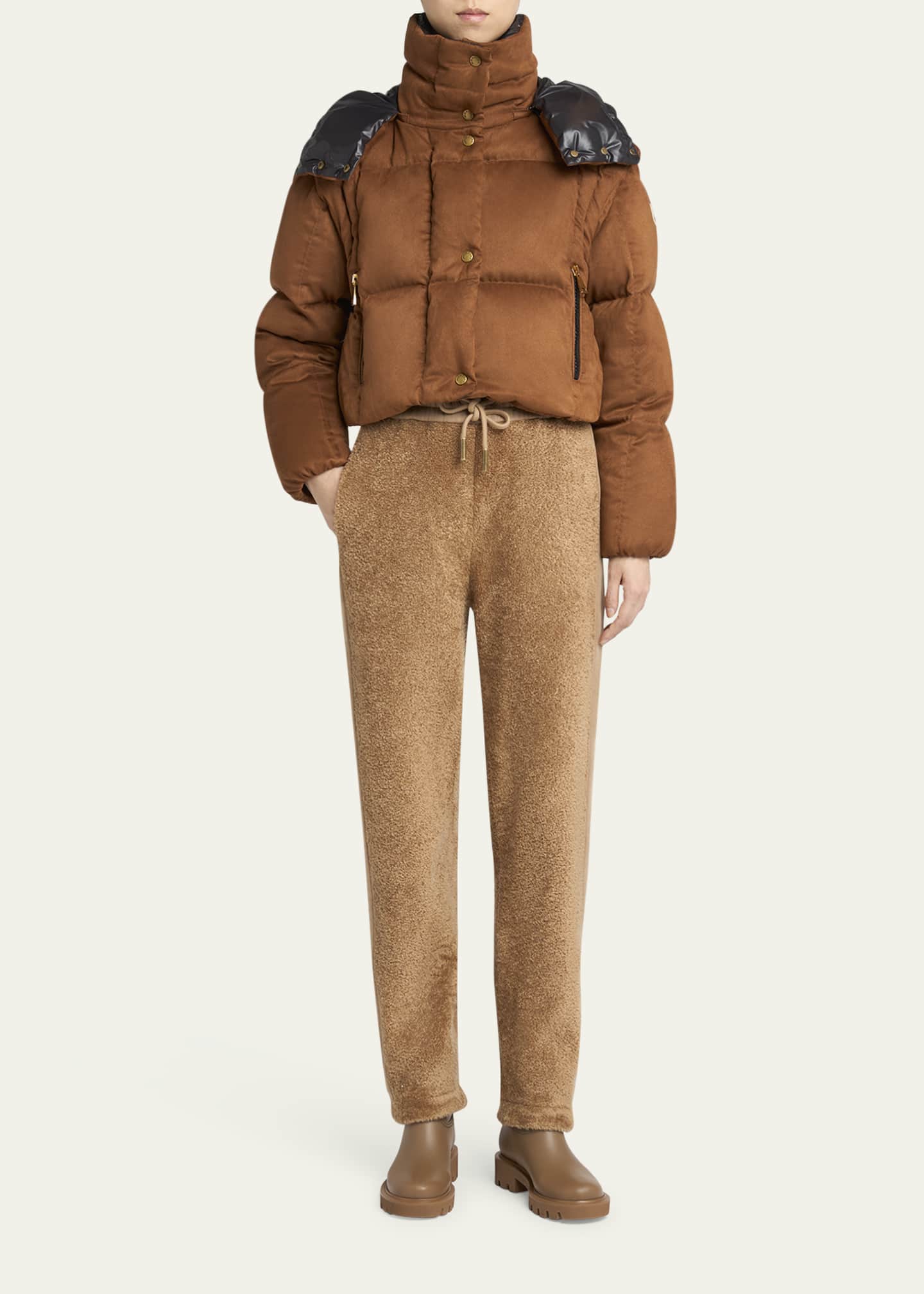 Moncler Paterne Convertible Short Down Jacket with Detachable Hood ...