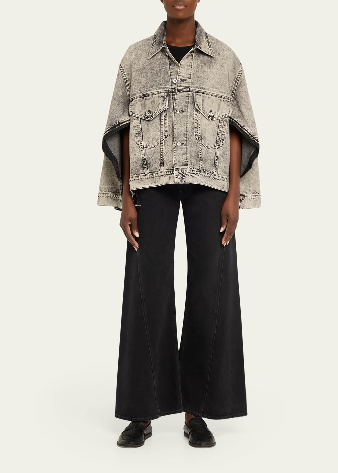 SETCHU Ruche Washed Denim Jacket - Bergdorf Goodman