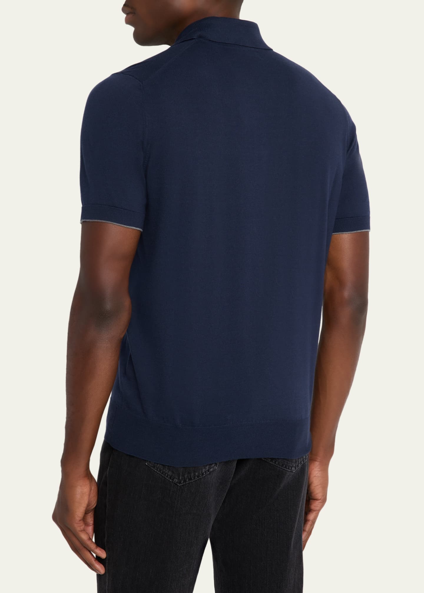 Brunello Cucinelli Men's Cotton Knit Polo Shirt - Bergdorf Goodman