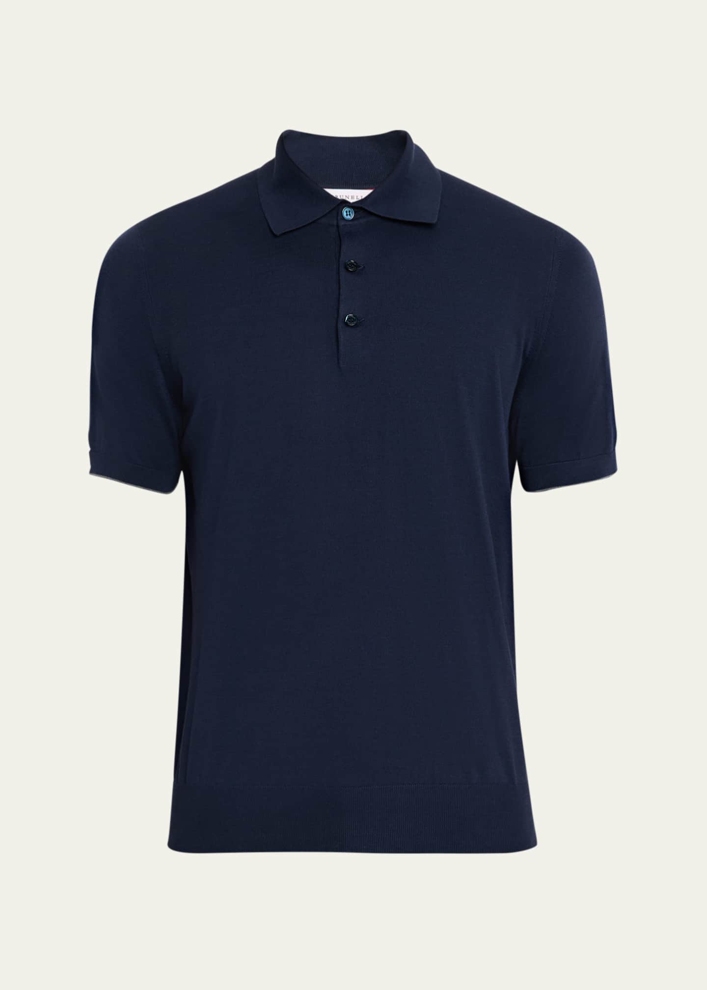 Brunello Cucinelli Men's Cotton Knit Polo Shirt - Bergdorf Goodman