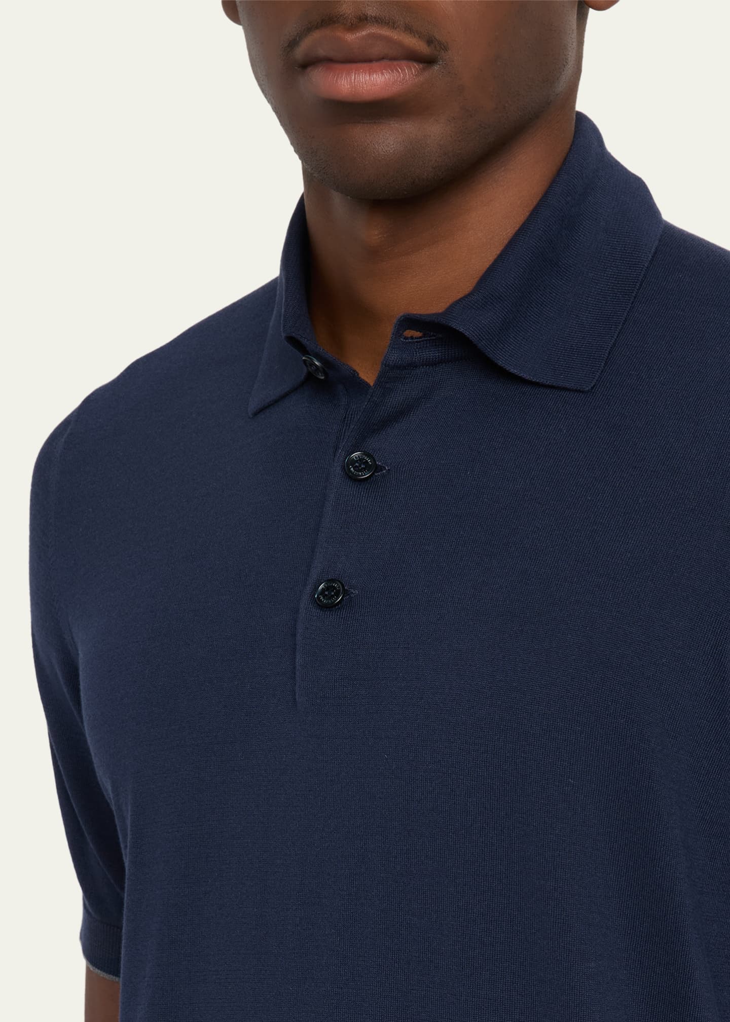 Brunello Cucinelli Men's Cotton Knit Polo Shirt - Bergdorf Goodman