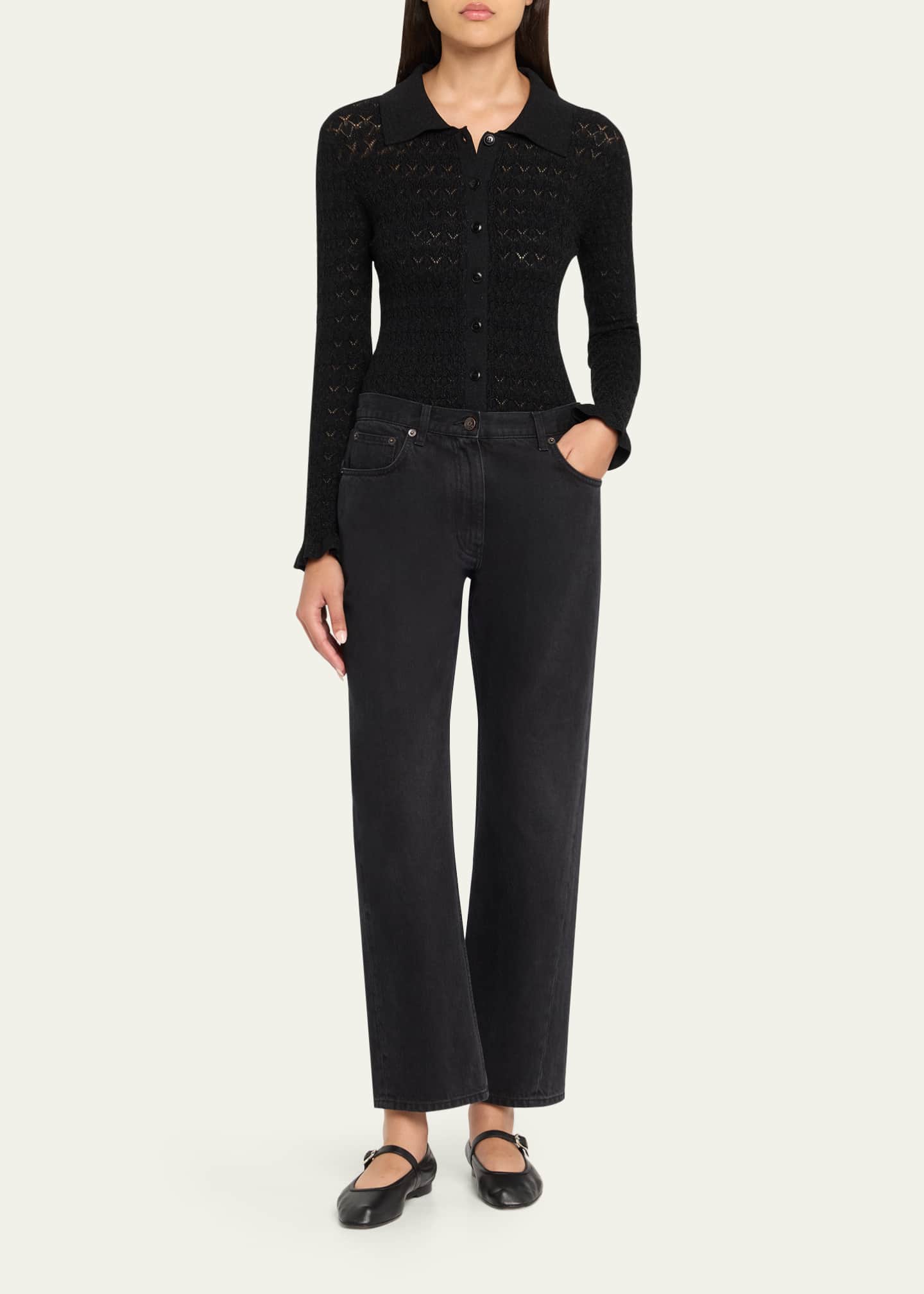 Sea Ruby Long-Sleeve Pointelle Knit Cardigan - Bergdorf Goodman