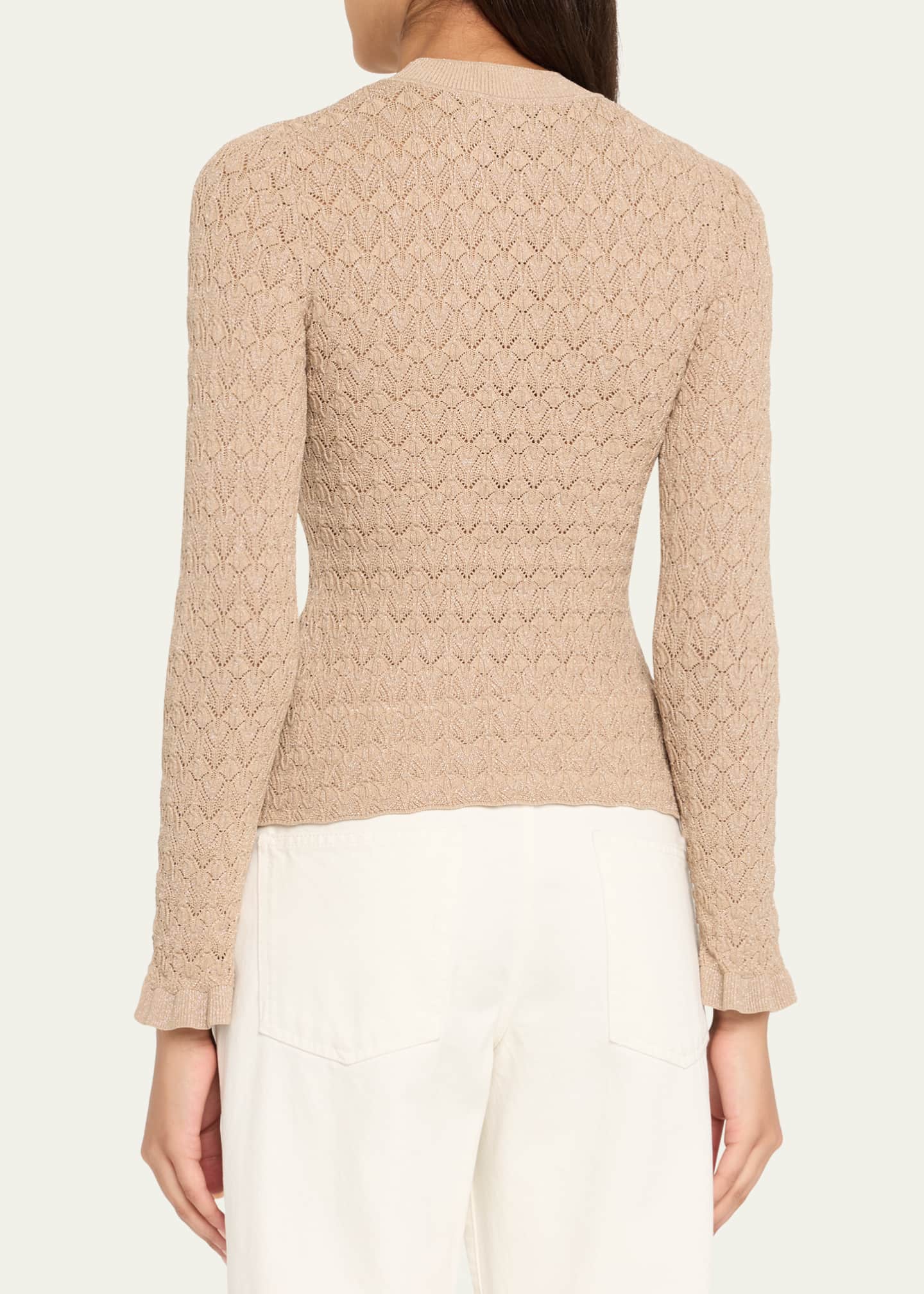 Sea Ruby Crewneck Pointelle Knit Sweater - Bergdorf Goodman
