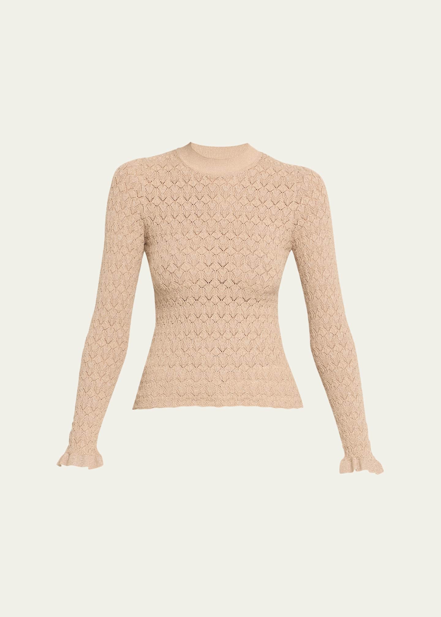 Sea Ruby Crewneck Pointelle Knit Sweater - Bergdorf Goodman