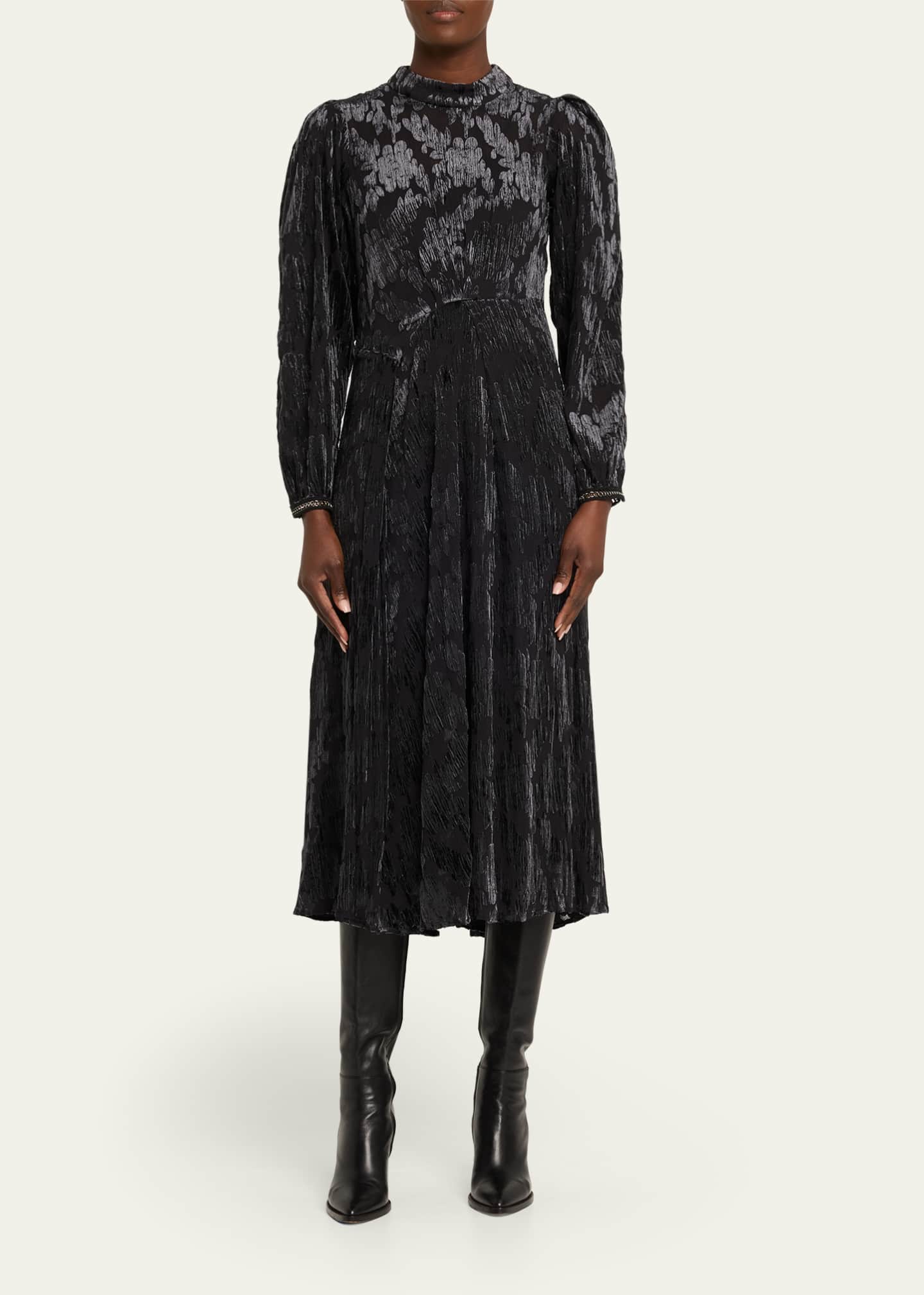 Sea Regine Long-Sleeve Burnout Midi Dress - Bergdorf Goodman