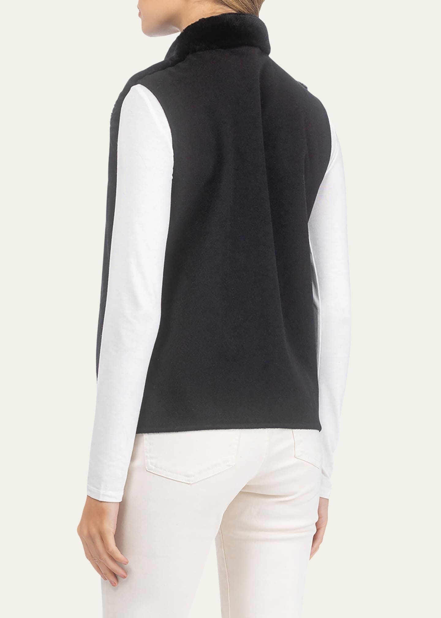 Gorski Select Lamb Shearling Zip Vest with Loro Piana Wool Back ...