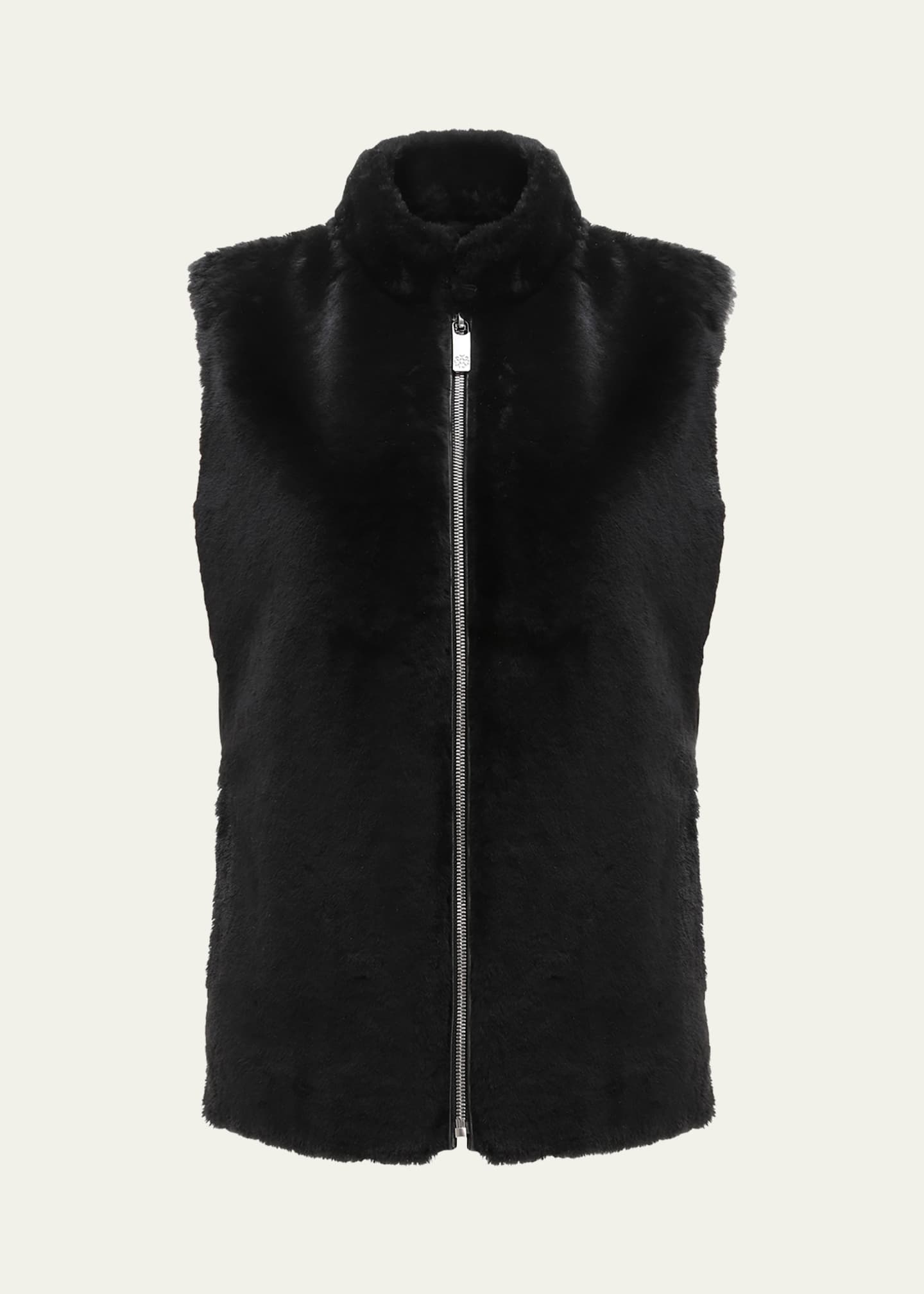 Gorski Select Lamb Shearling Zip Vest with Loro Piana Wool Back ...