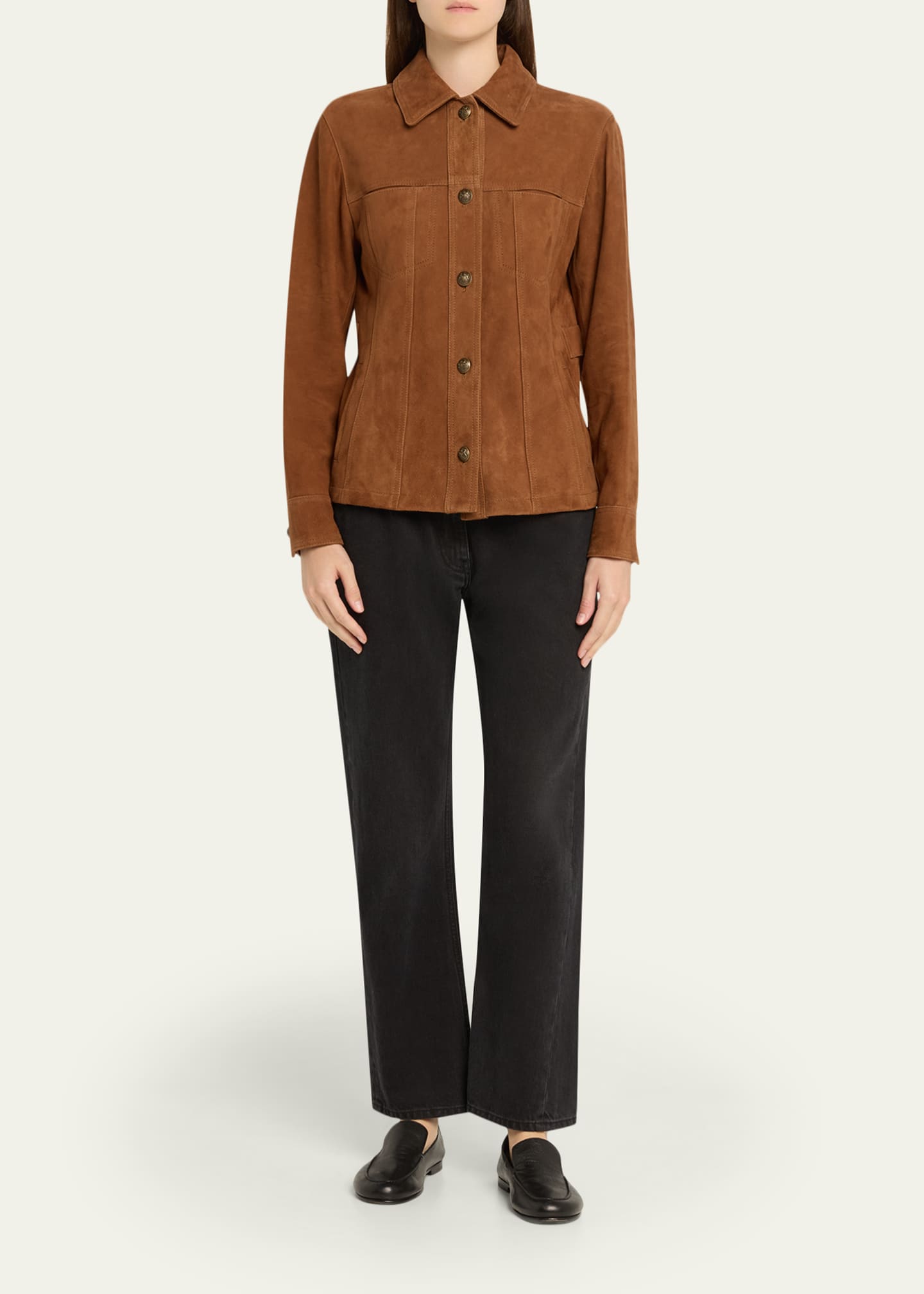 Kobi Halperin Darius Button-Down Suede Blouse - Bergdorf Goodman