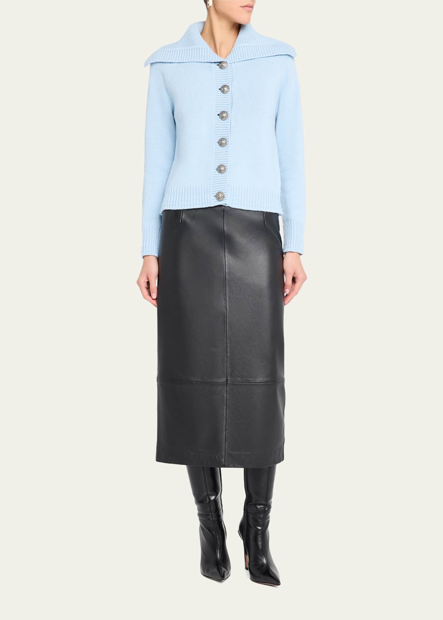 Kobi Halperin Emmet Spread-Collar Knit Sweater - Bergdorf Goodman