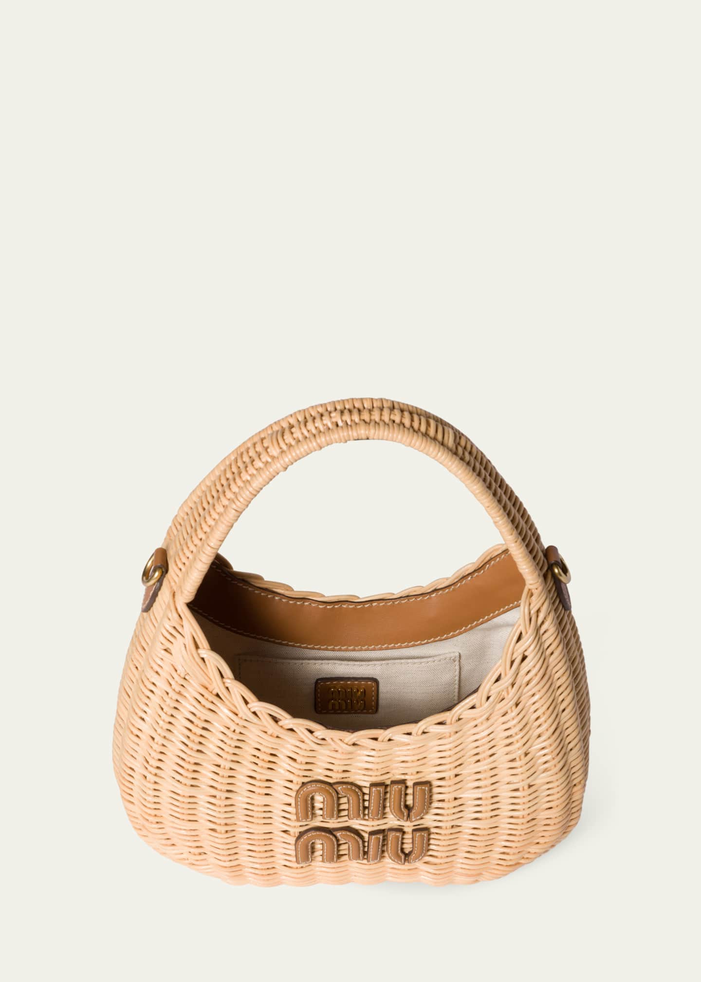 Miu Miu Wander Woven Rattan Top-Handle Bag - Bergdorf Goodman