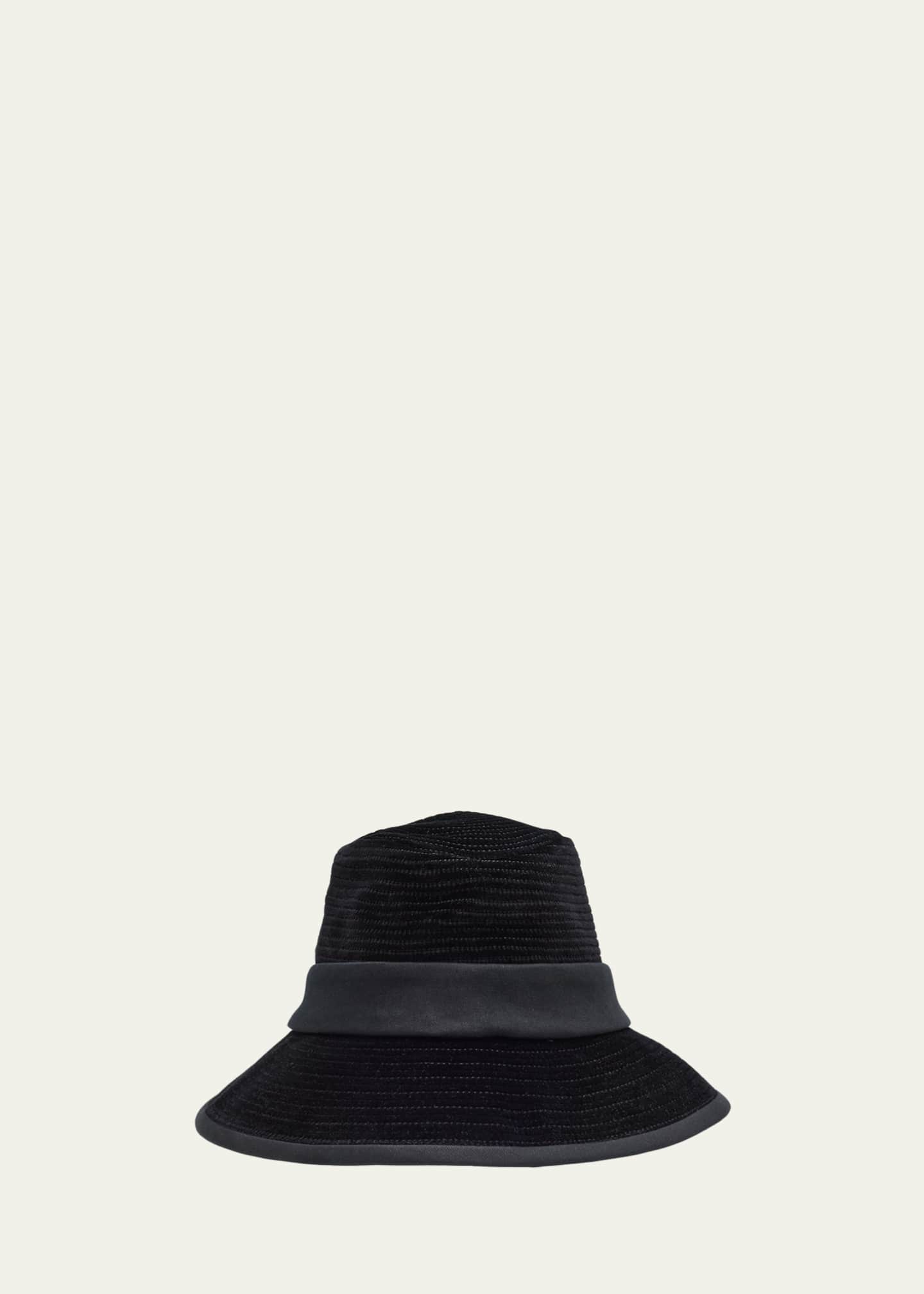 Valentino Garavani Men's VLogo Velvet Fedora Hat - Bergdorf Goodman