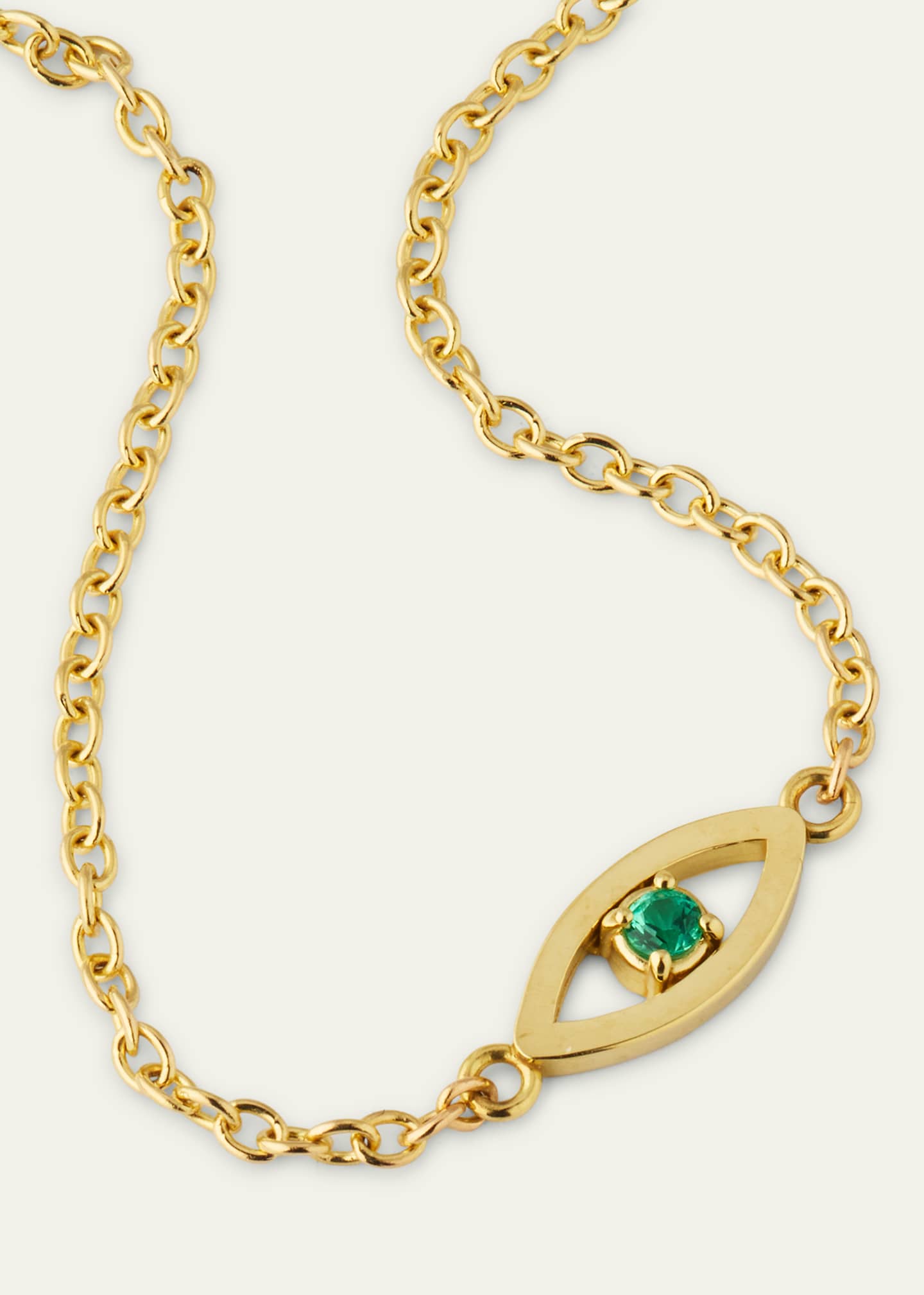 Jennifer Meyer Mini Open Evil Eye Bracelet with Emerald - Bergdorf Goodman