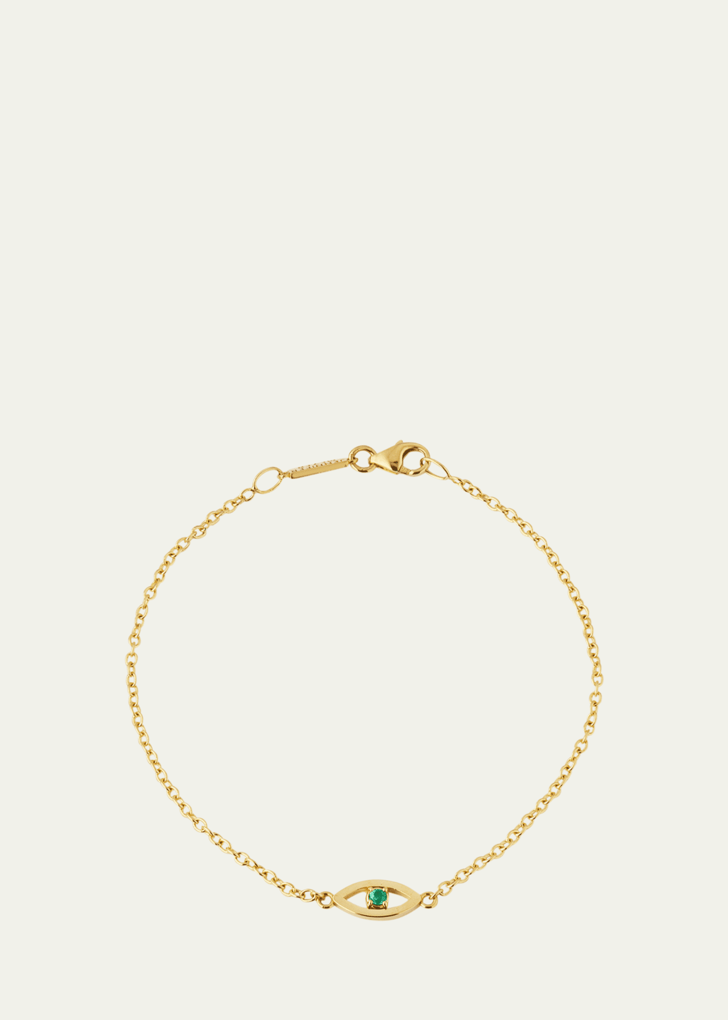 Jennifer Meyer Mini Open Evil Eye Bracelet with Emerald - Bergdorf Goodman
