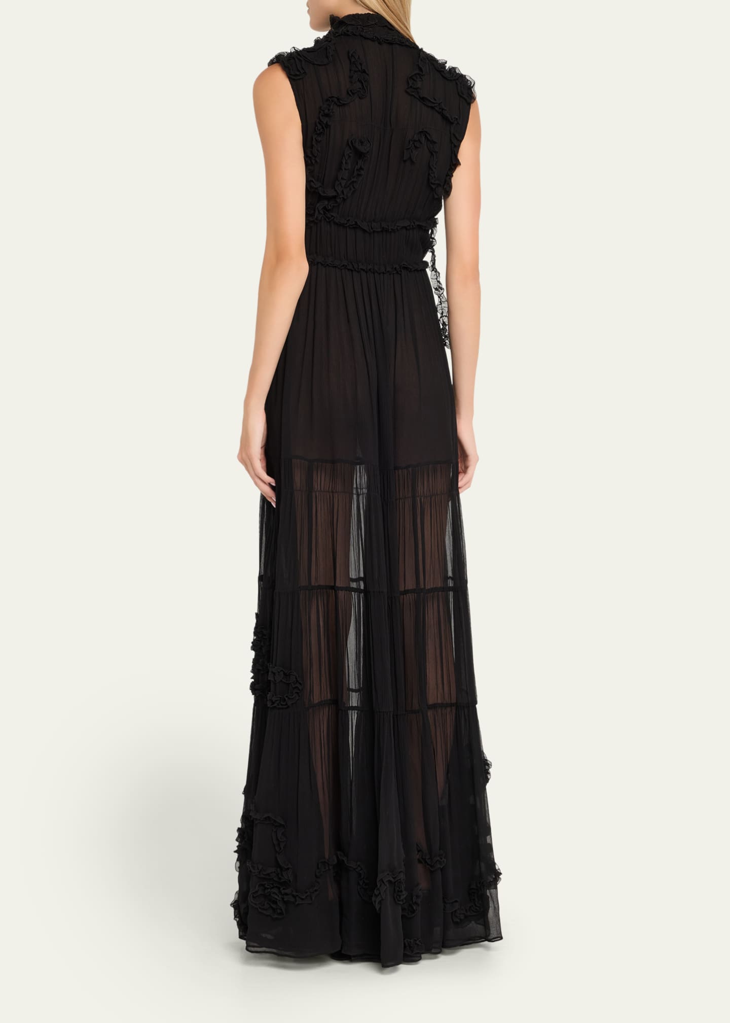 Ulla Johnson Verona Smocked Silk Turtleneck Gown - Bergdorf Goodman