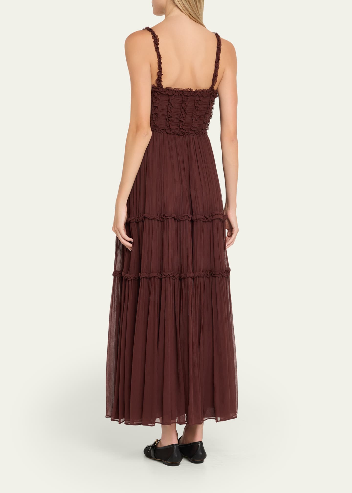 Ulla Johnson Talitha Smocked Sleeveless Silk Midi Dress - Bergdorf Goodman